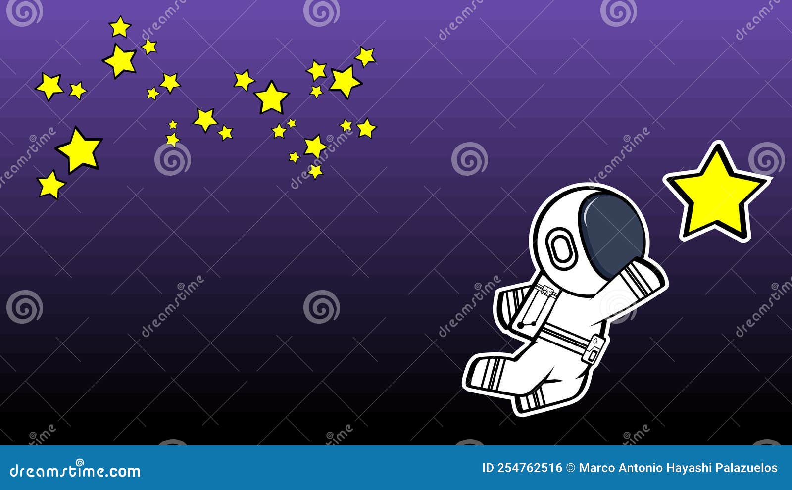 Spaceman Cartoon Sticker Poster Background Stock Vector - Illustration ...