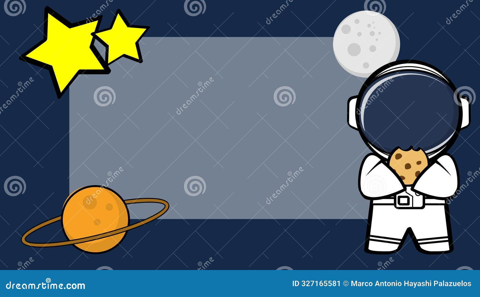 Spaceman Character Cartoon Sticker Poster Background Illustration2 ...