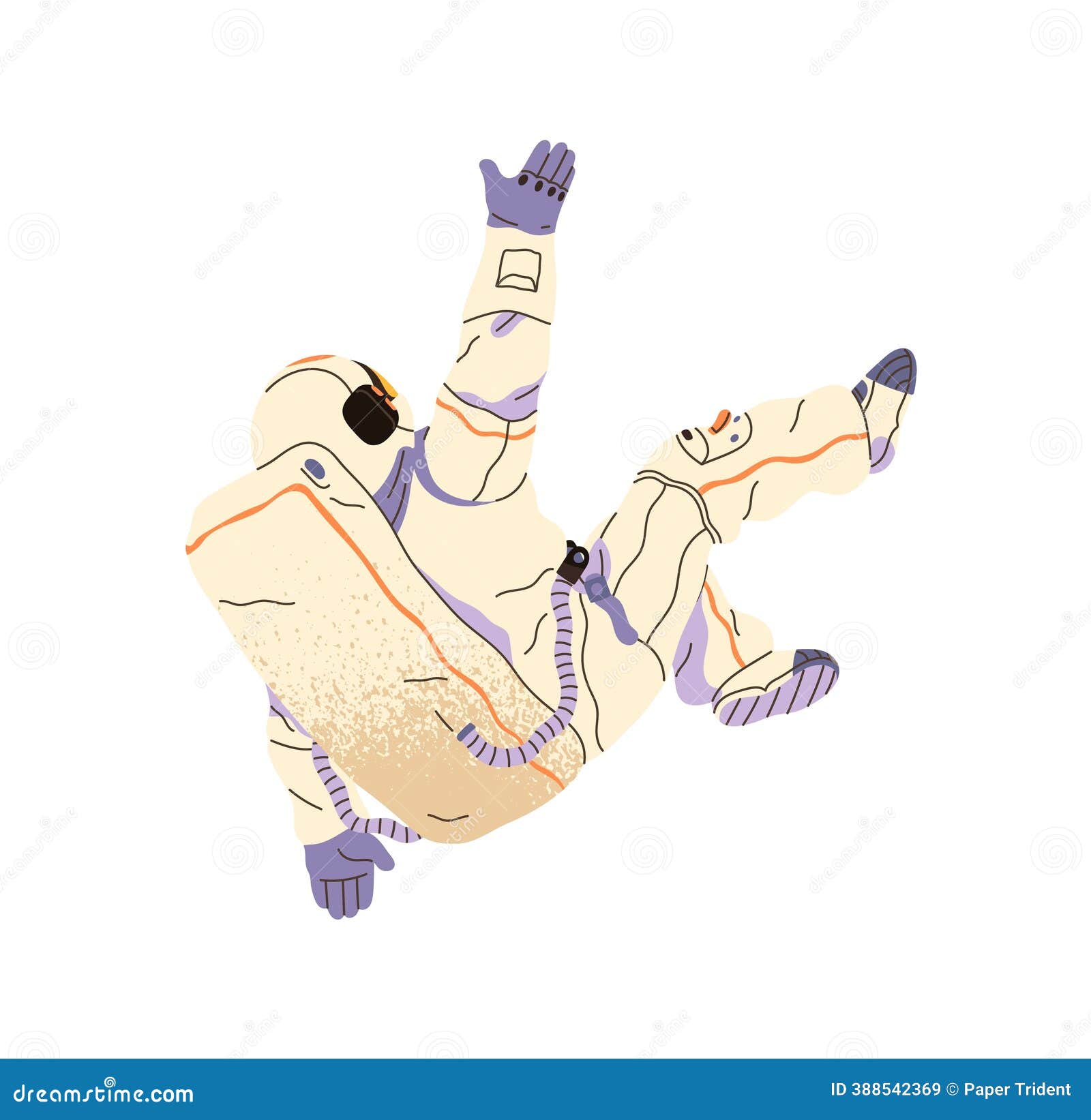 An Astronaut In A Spacesuit Flies Among Stars, Planets And Space Dust ...