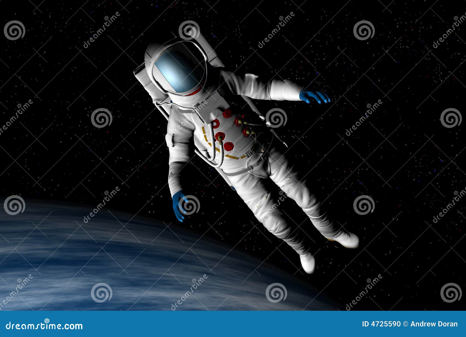 Spaceman floating stock illustration. Illustration of oxygen - 4725590