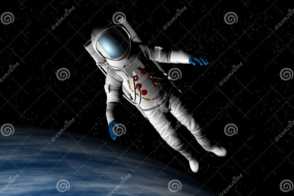 Spaceman floating stock illustration. Illustration of oxygen - 4725590
