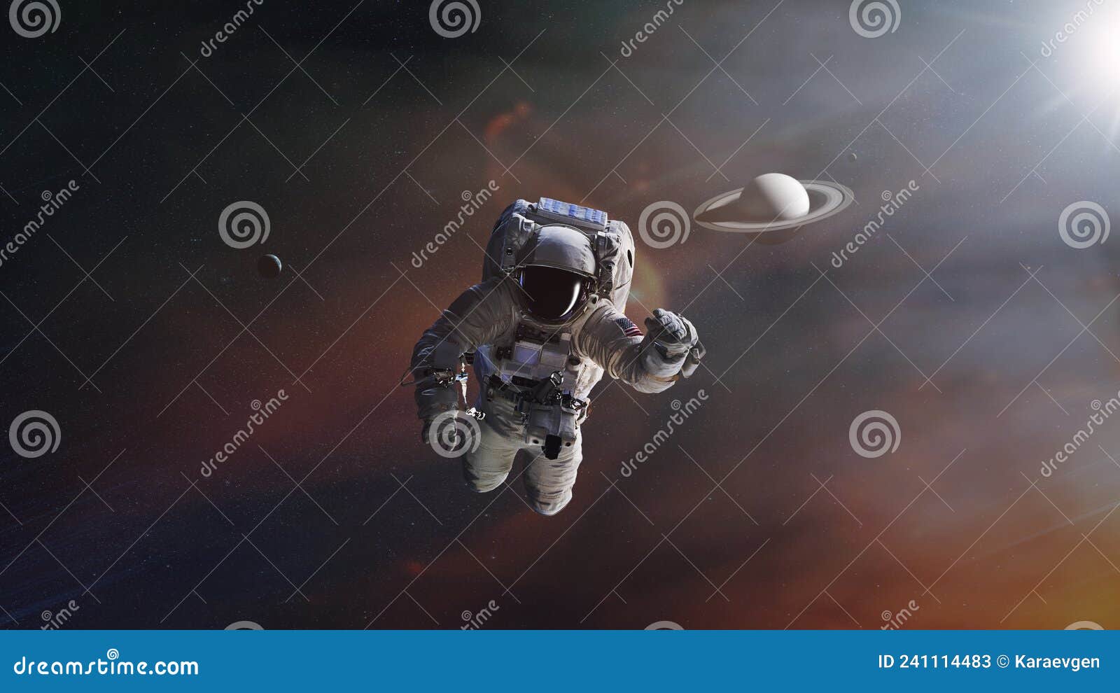 Spaceman is Flying in Deep Space. Elements of this Image Furnished by ...