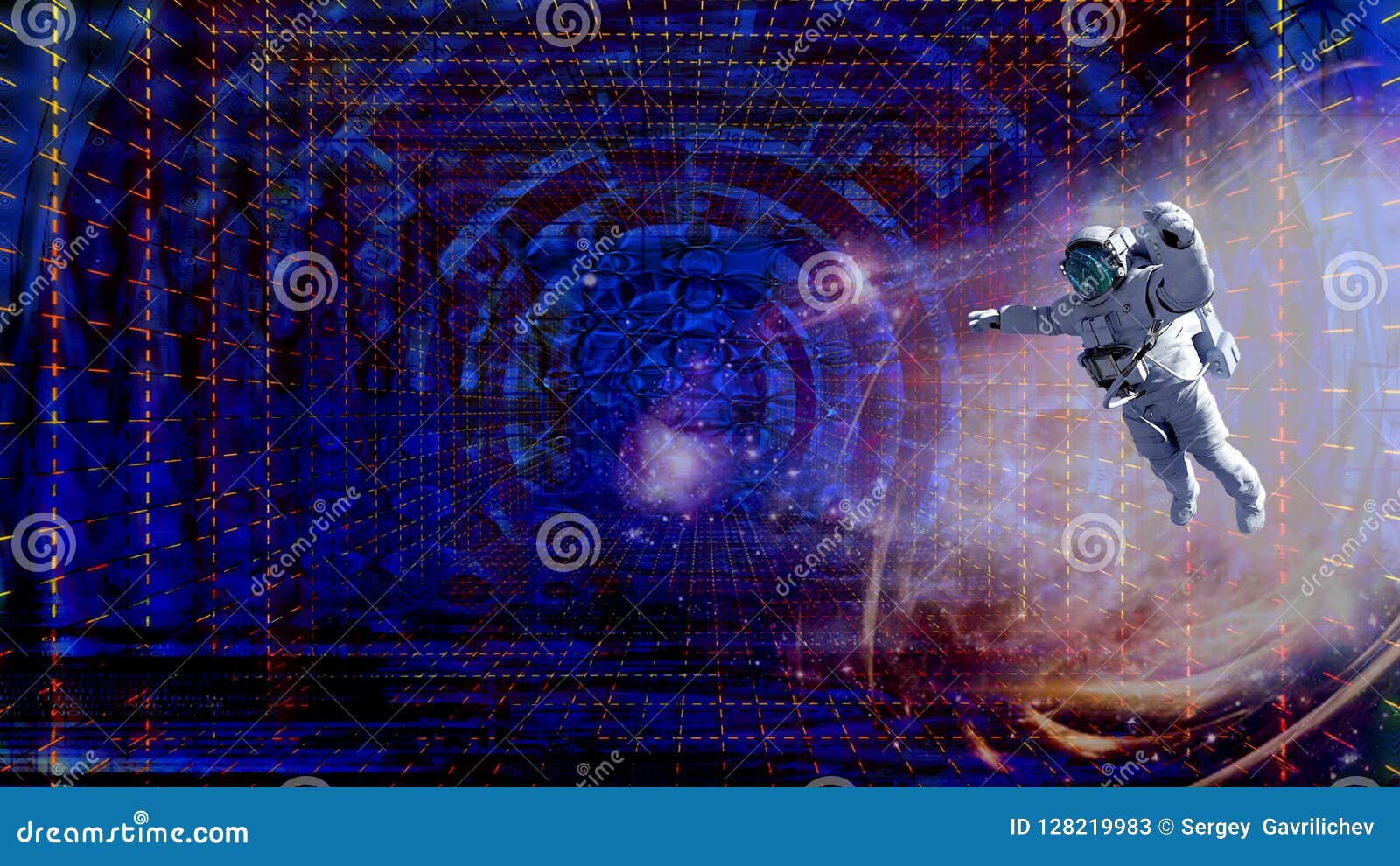 Spaceman Flying in Outer Space Stock Image - Image of active, journey ...