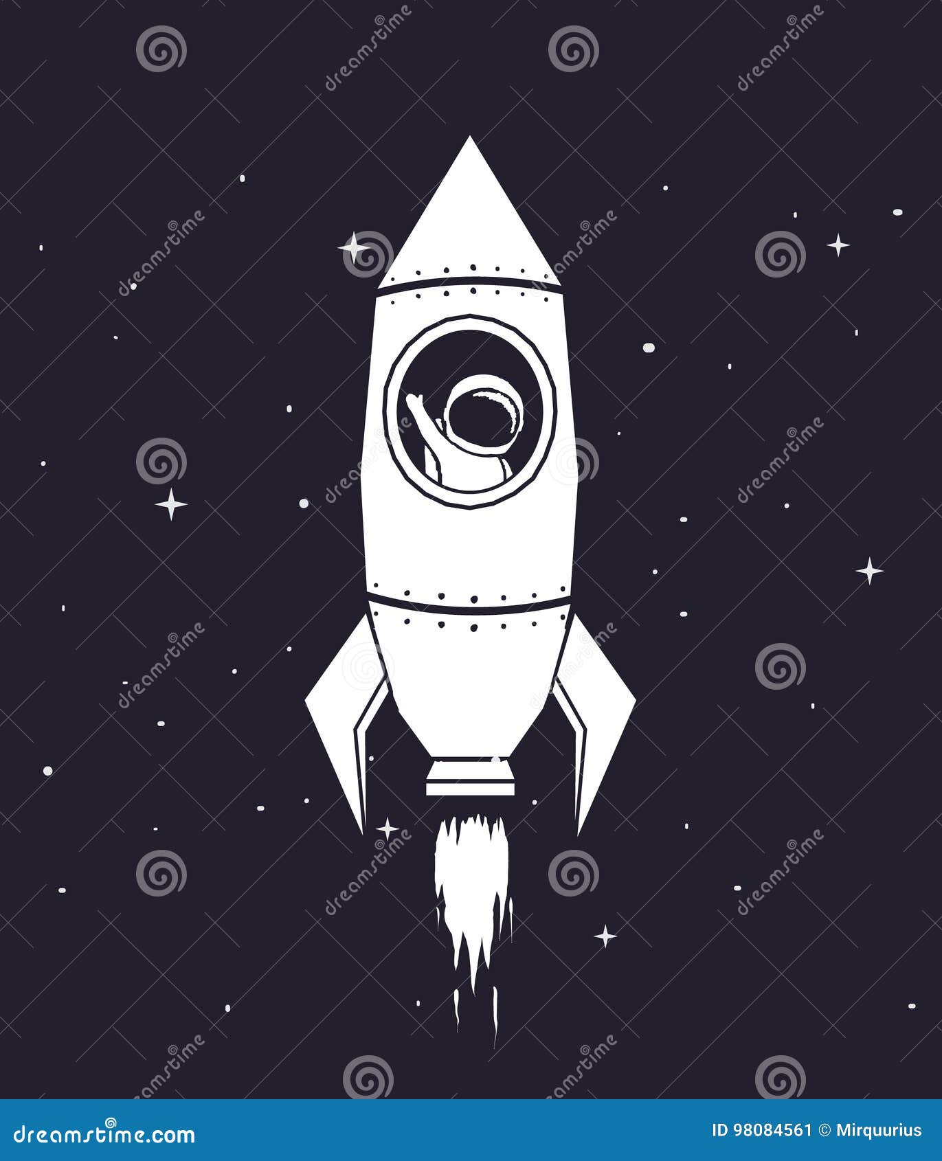 Spaceman In Outer Space With Moon Like A Balloon Cartoon Vector ...