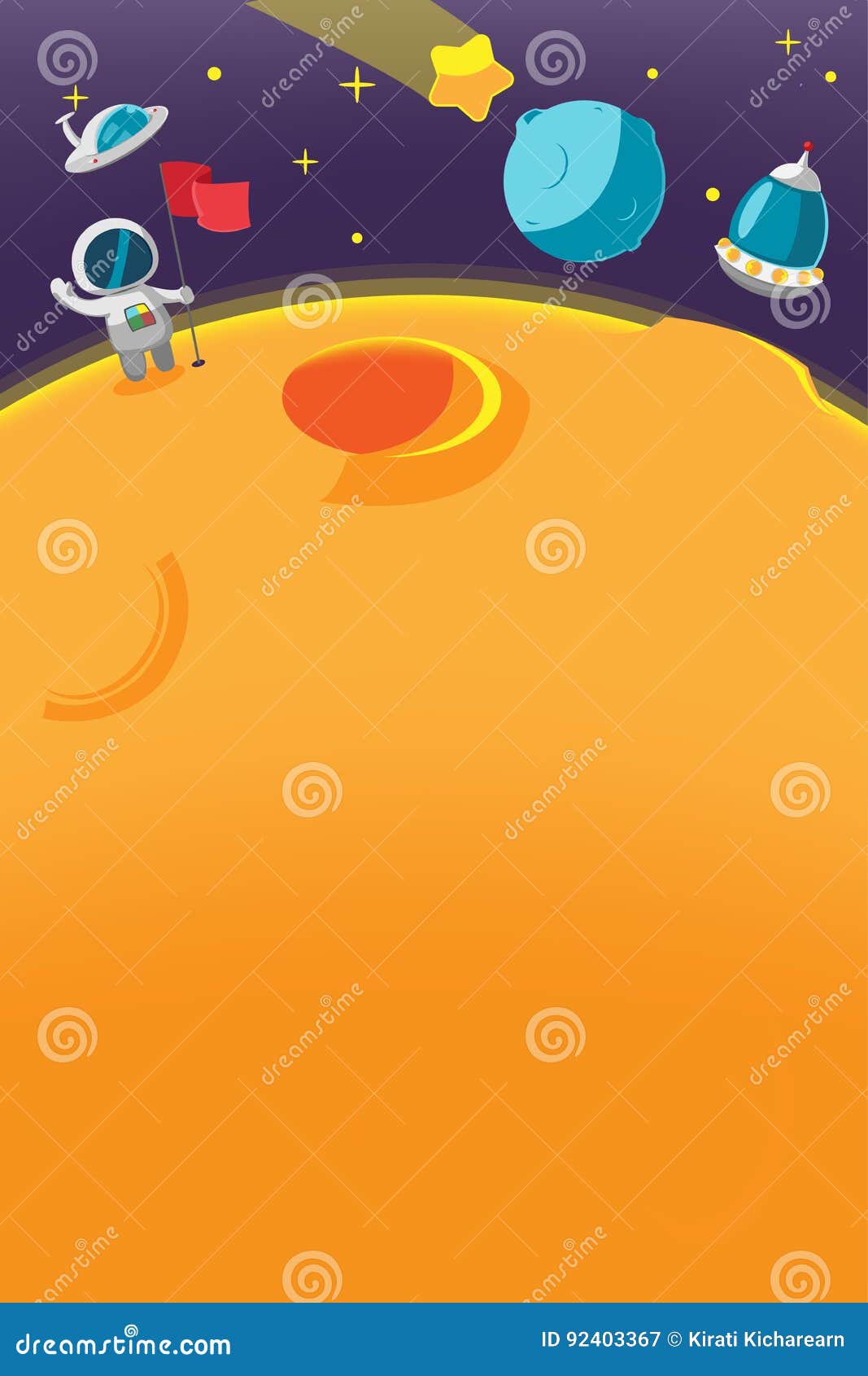 Spaceman Galaxy Cartoon Planet Background Vector Stock Vector ...