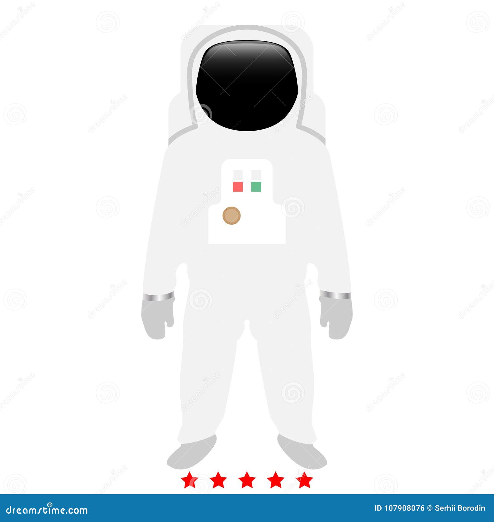 Spaceman Icon Illustration Color Fill Style Stock Vector - Illustration ...