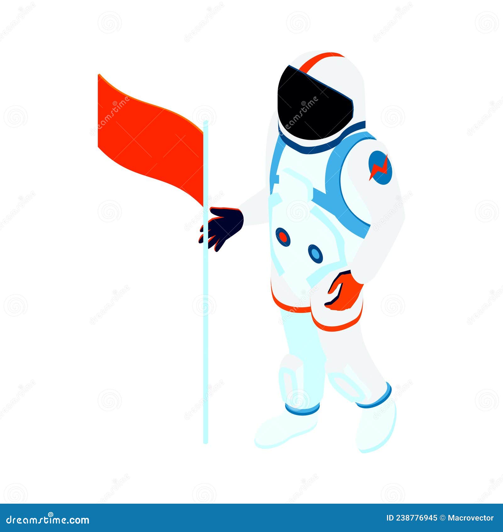 Spaceman Isometric Icon stock vector. Illustration of emblem - 238776945