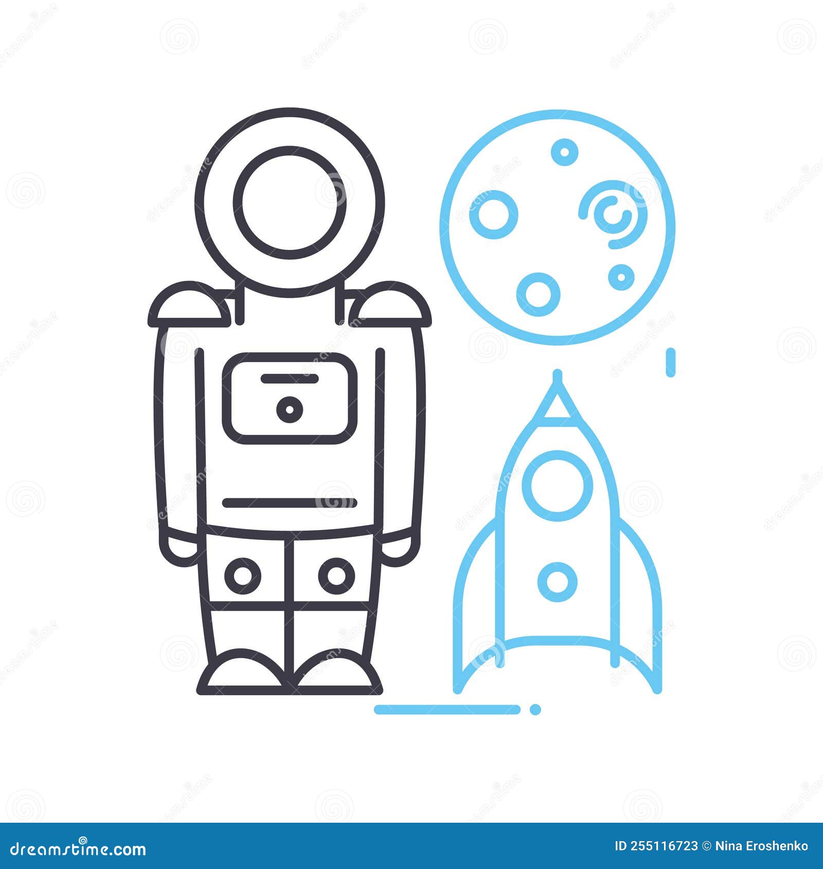 Spaceman Line Icon, Outline Symbol, Vector Illustration, Concept Sign ...