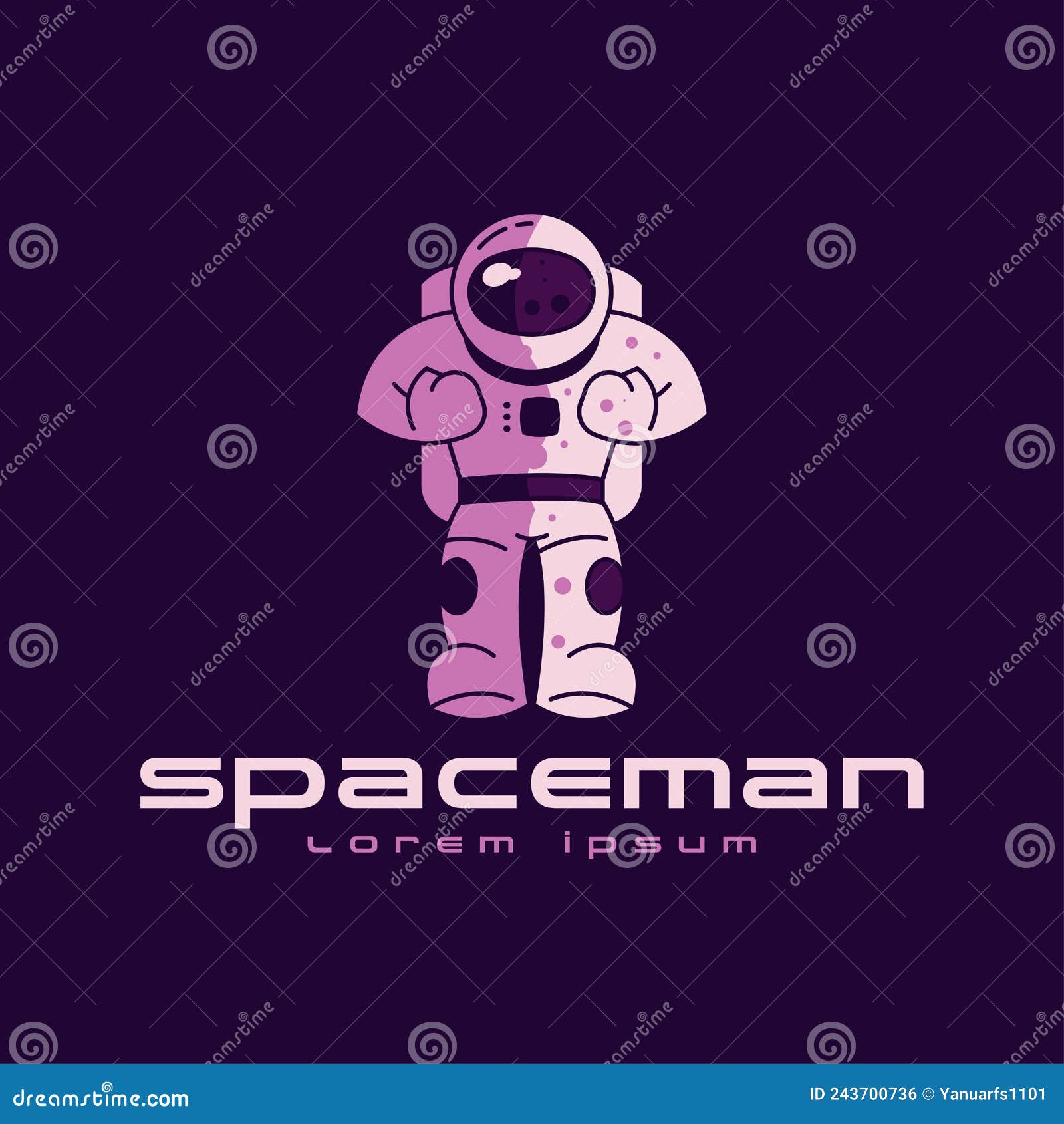 Spaceman Logo Design Concept Template Vector Stock Vector ...