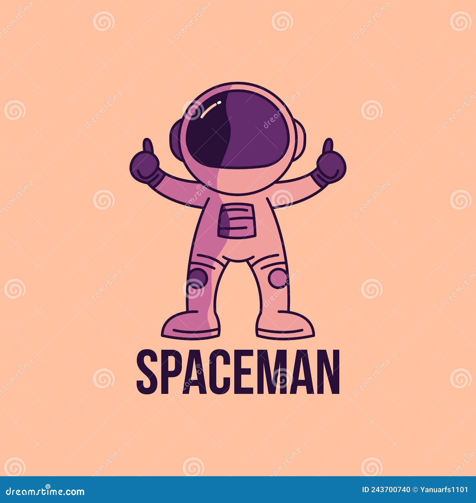 Spaceman Logo Design Concept Template Vector Stock Vector ...