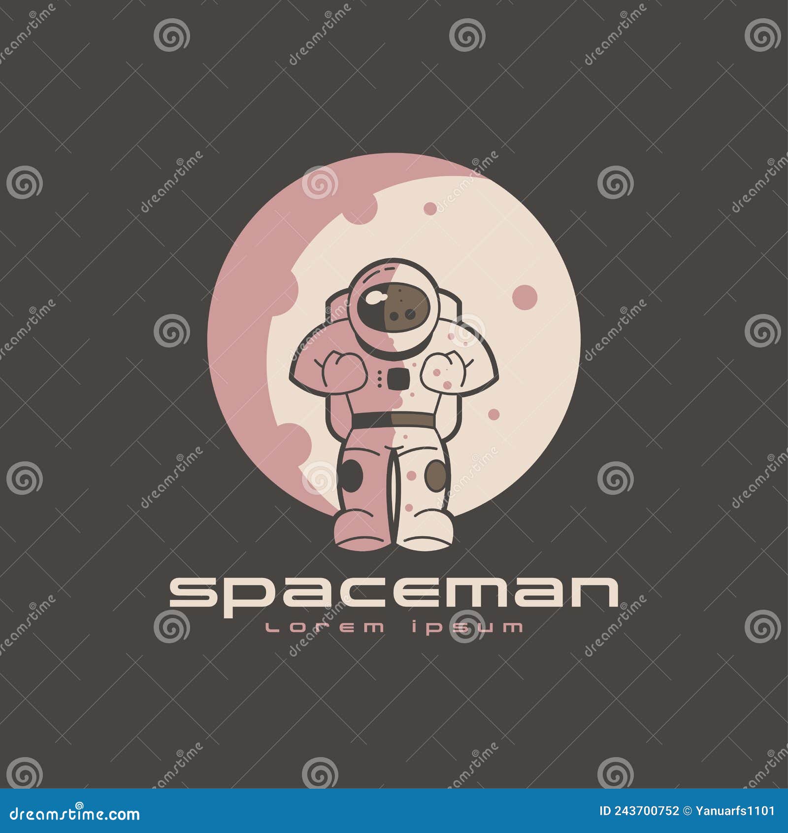 Spaceman Logo Design Concept Template Vector Stock Vector ...