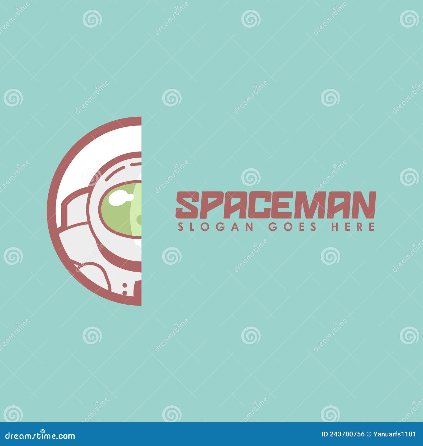Spaceman Logo Design Concept Template Vector Stock Vector ...