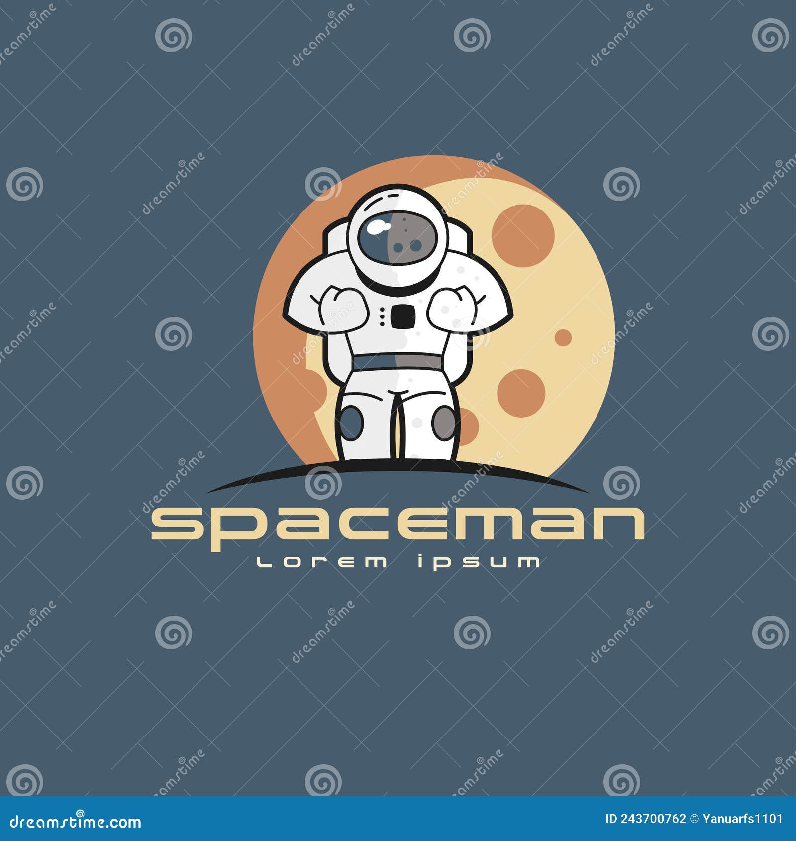 Spaceman Logo Design Concept Template Vector Stock Vector ...