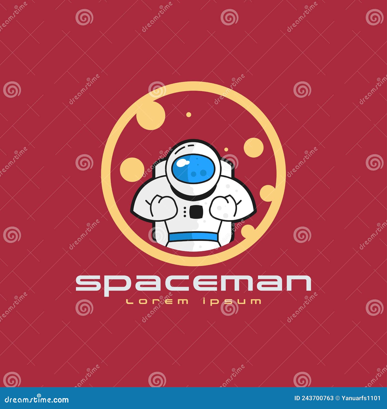 Spaceman Logo Design Concept Template Vector Stock Vector ...