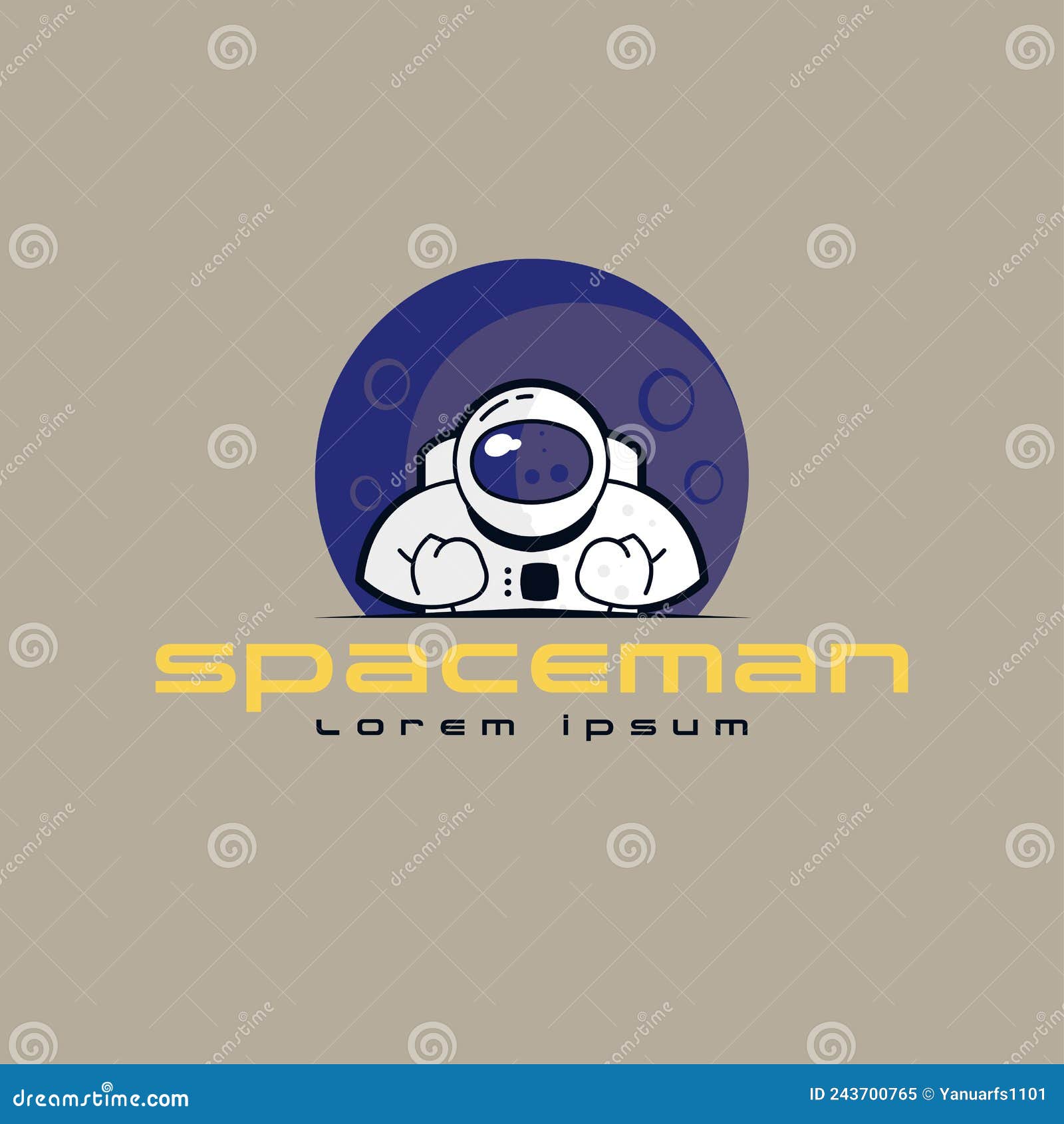 Spaceman Logo Design Concept Template Vector Stock Vector ...