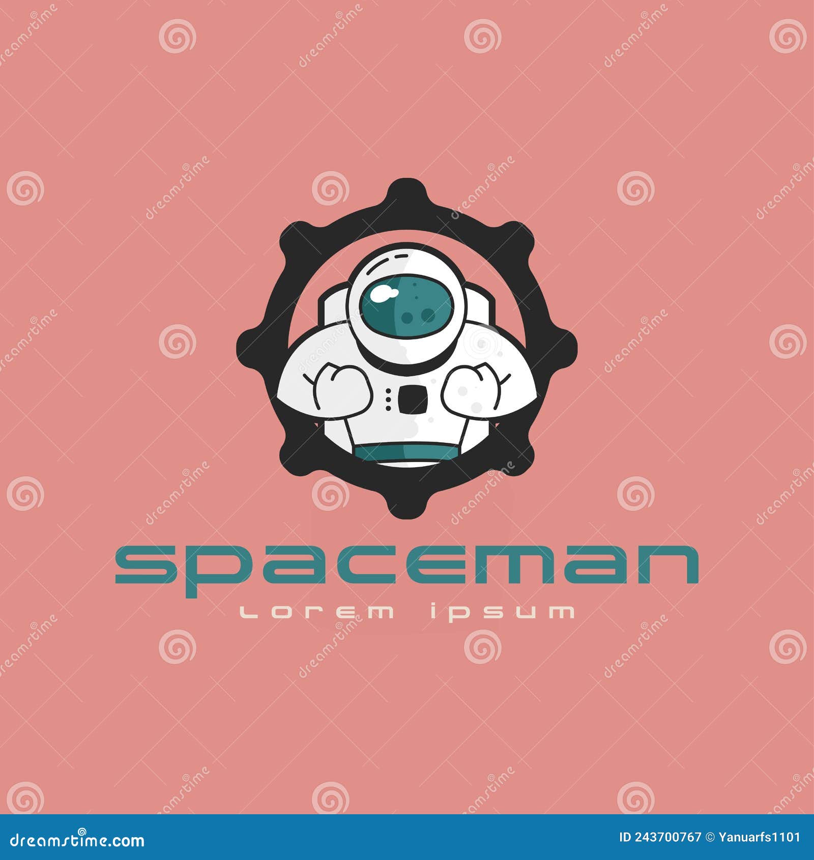 Spaceman Logo Design Concept Template Vector Stock Vector ...