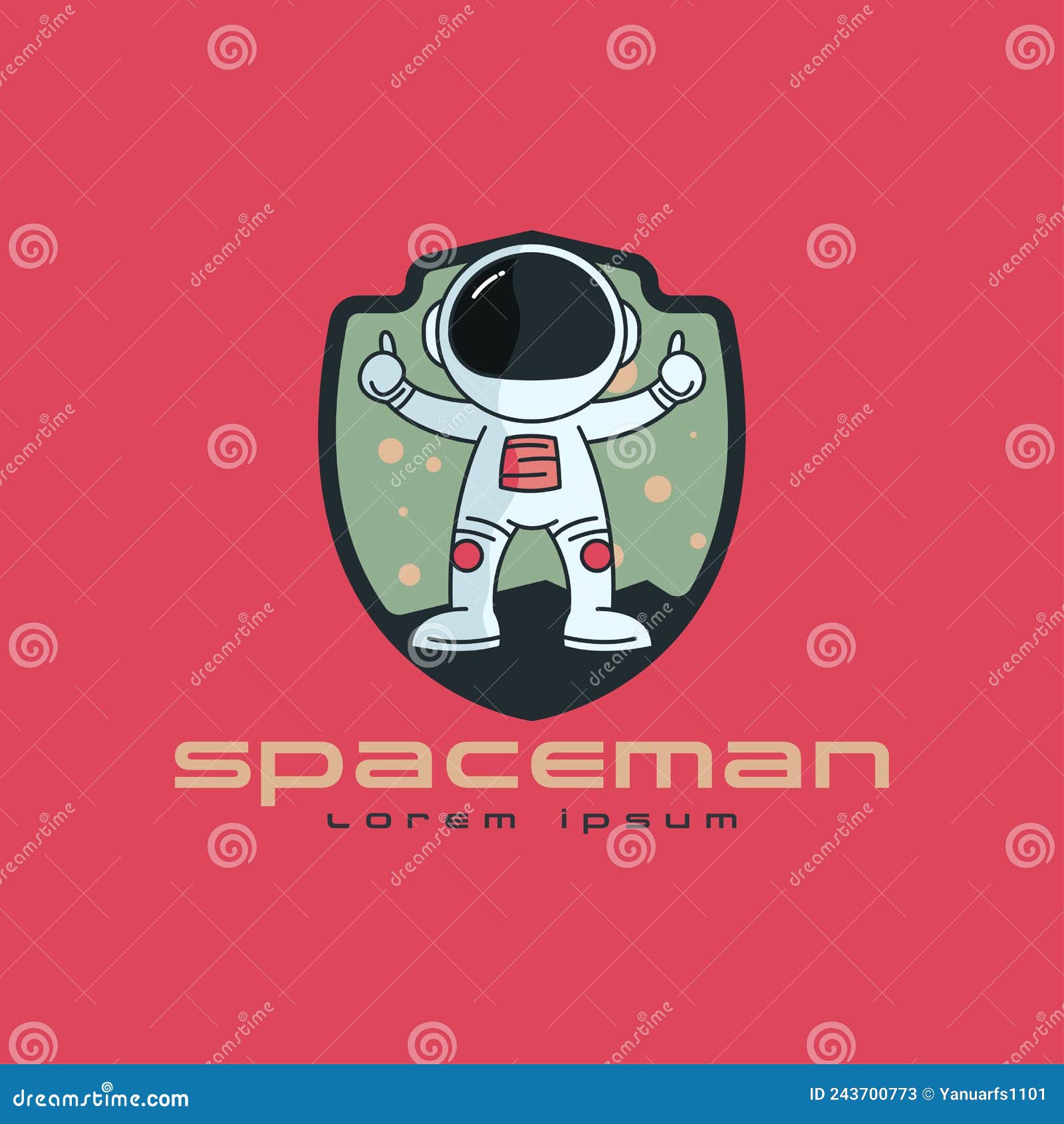 Spaceman Logo Design Concept Template Vector Stock Vector ...