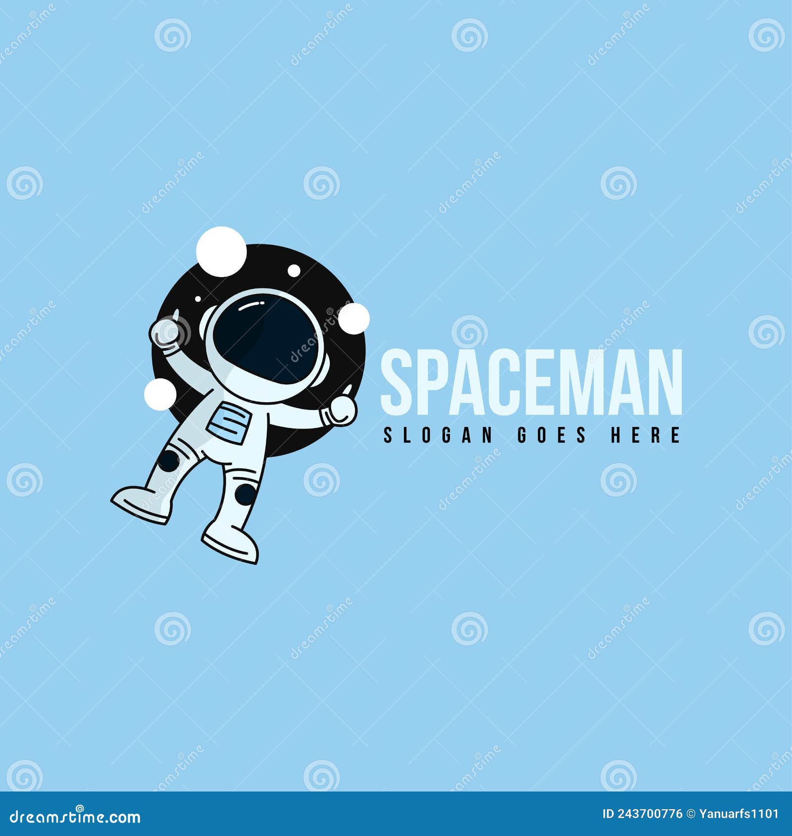 Spaceman Logo Design Concept Template Vector Stock Vector ...
