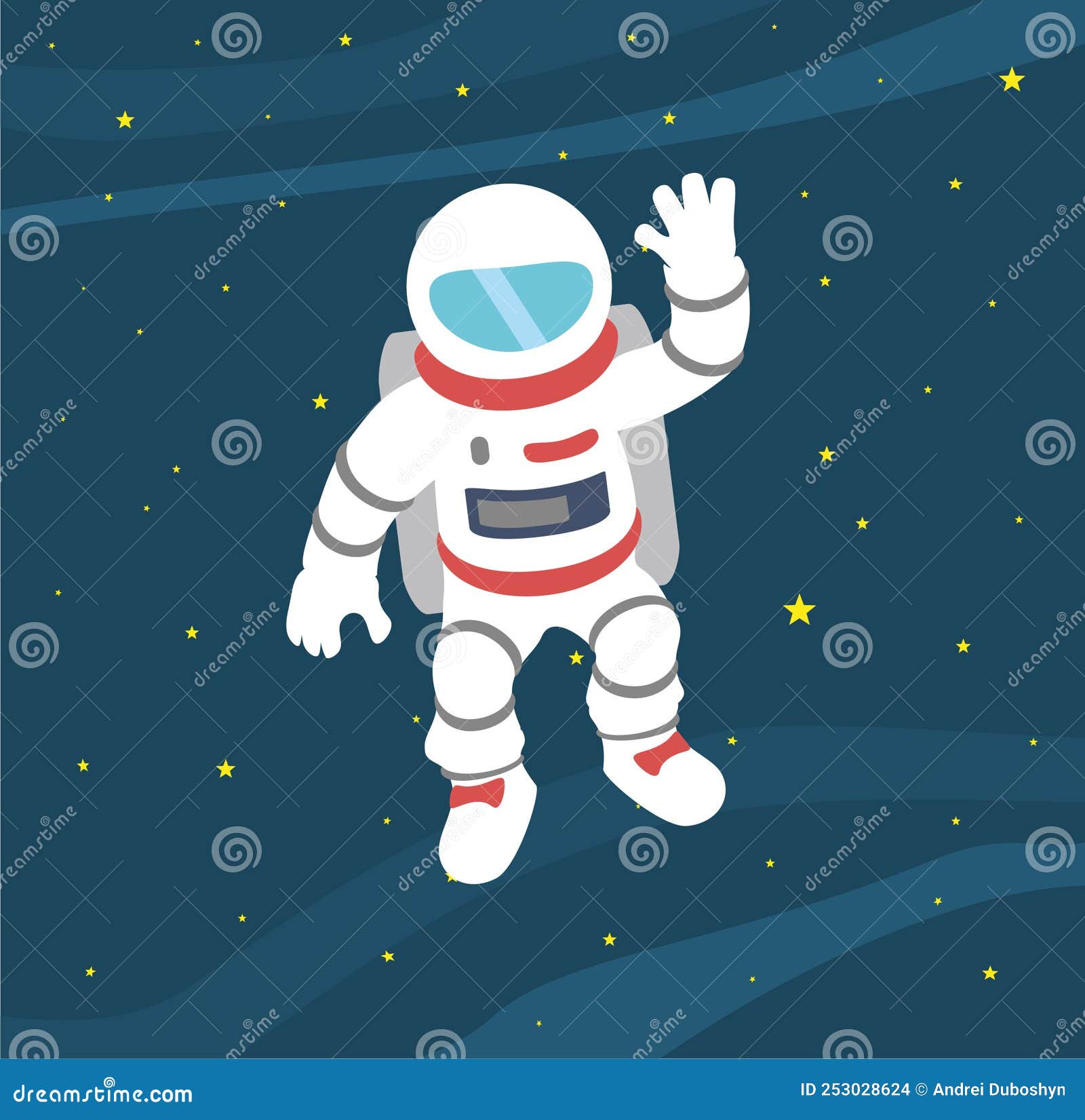 Spaceman in open space stock vector. Illustration of icon - 253028624