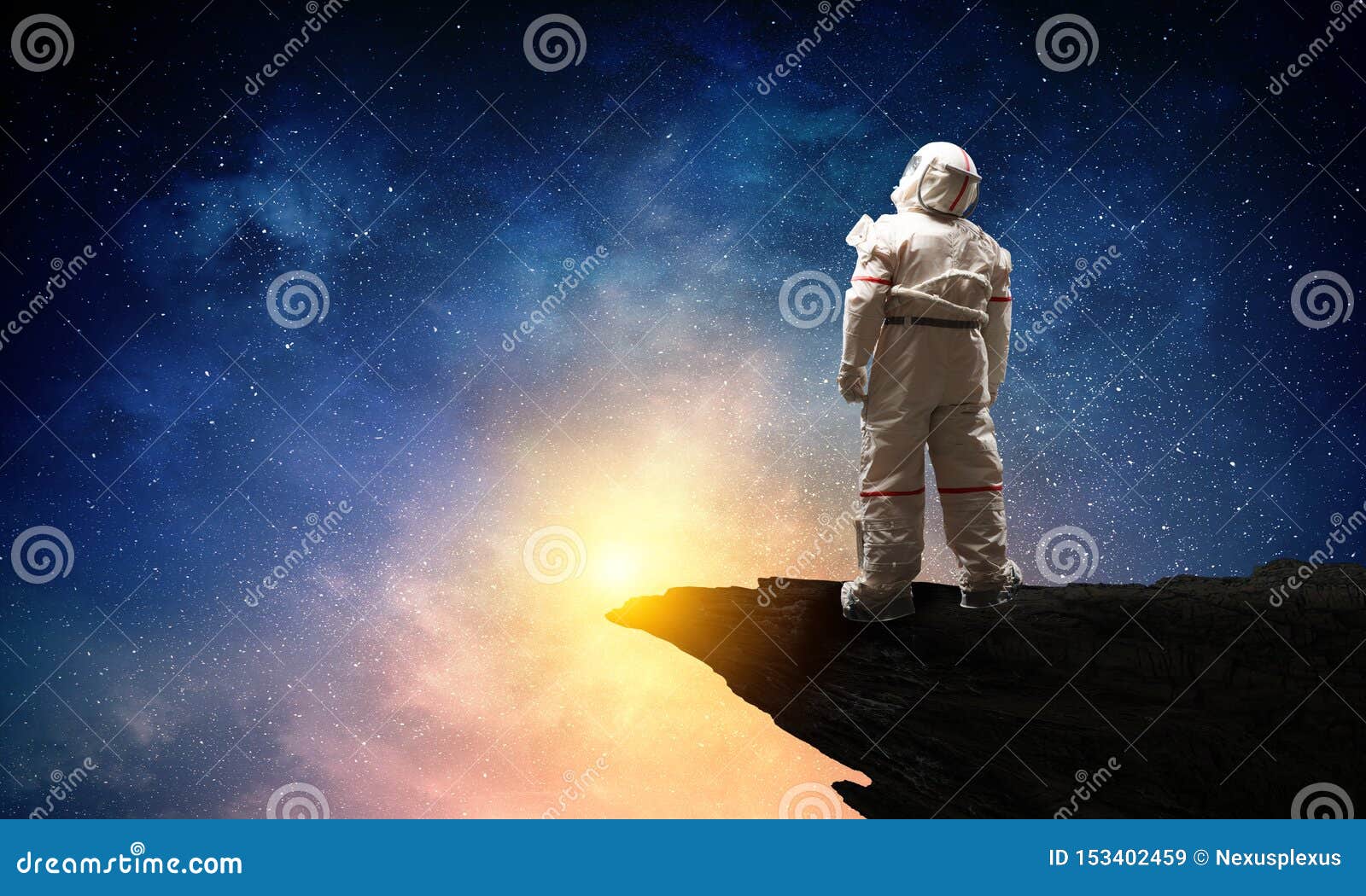 Spaceman and the Planet Earth Abstract Theme Stock Image - Image of ...