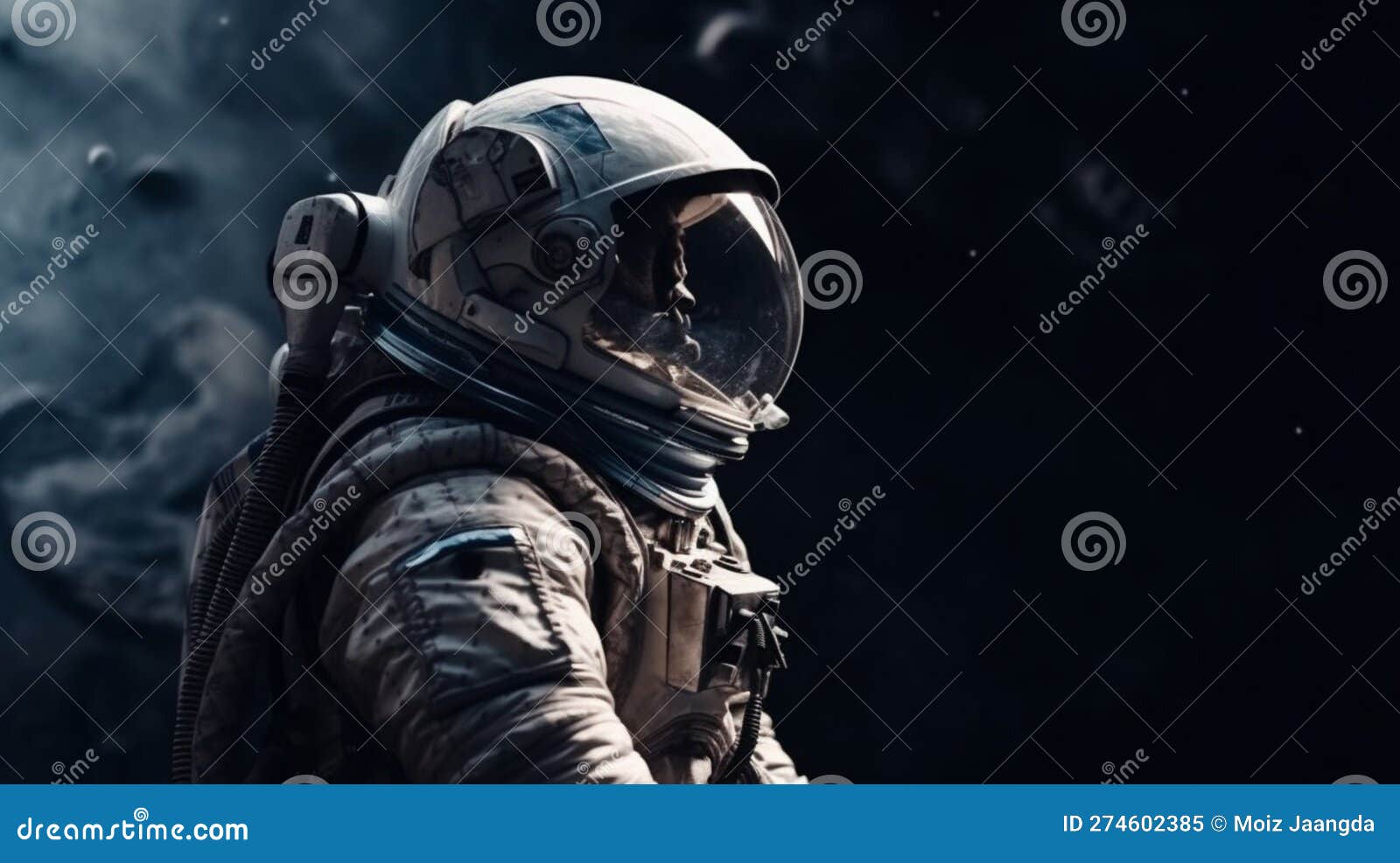 Spaceman and Planet, Human in Space Concept Stock Illustration ...