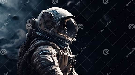 Spaceman and Planet, Human in Space Concept Stock Illustration ...