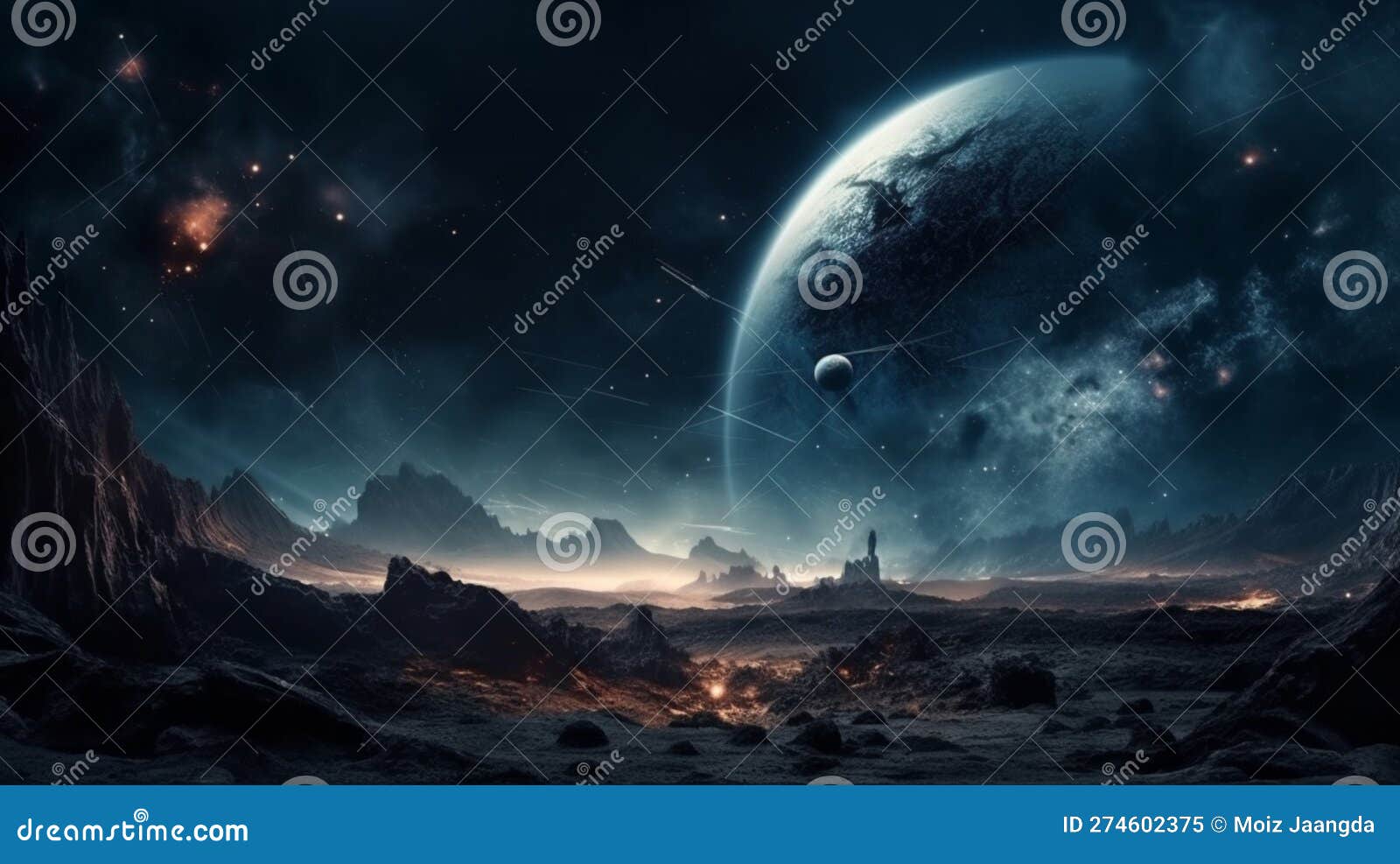 Spaceman and Planet, Human in Space Concept Stock Illustration ...