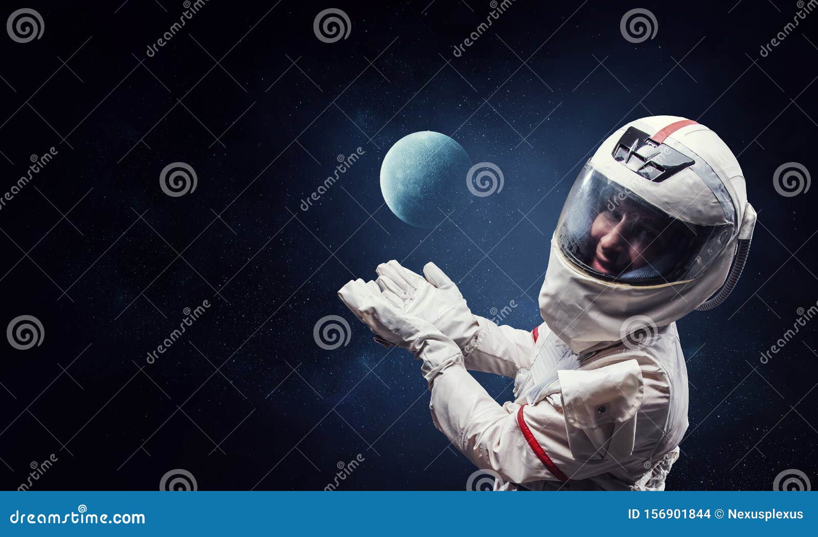 Spaceman and Planets Abstract Theme Stock Photo - Image of starry ...