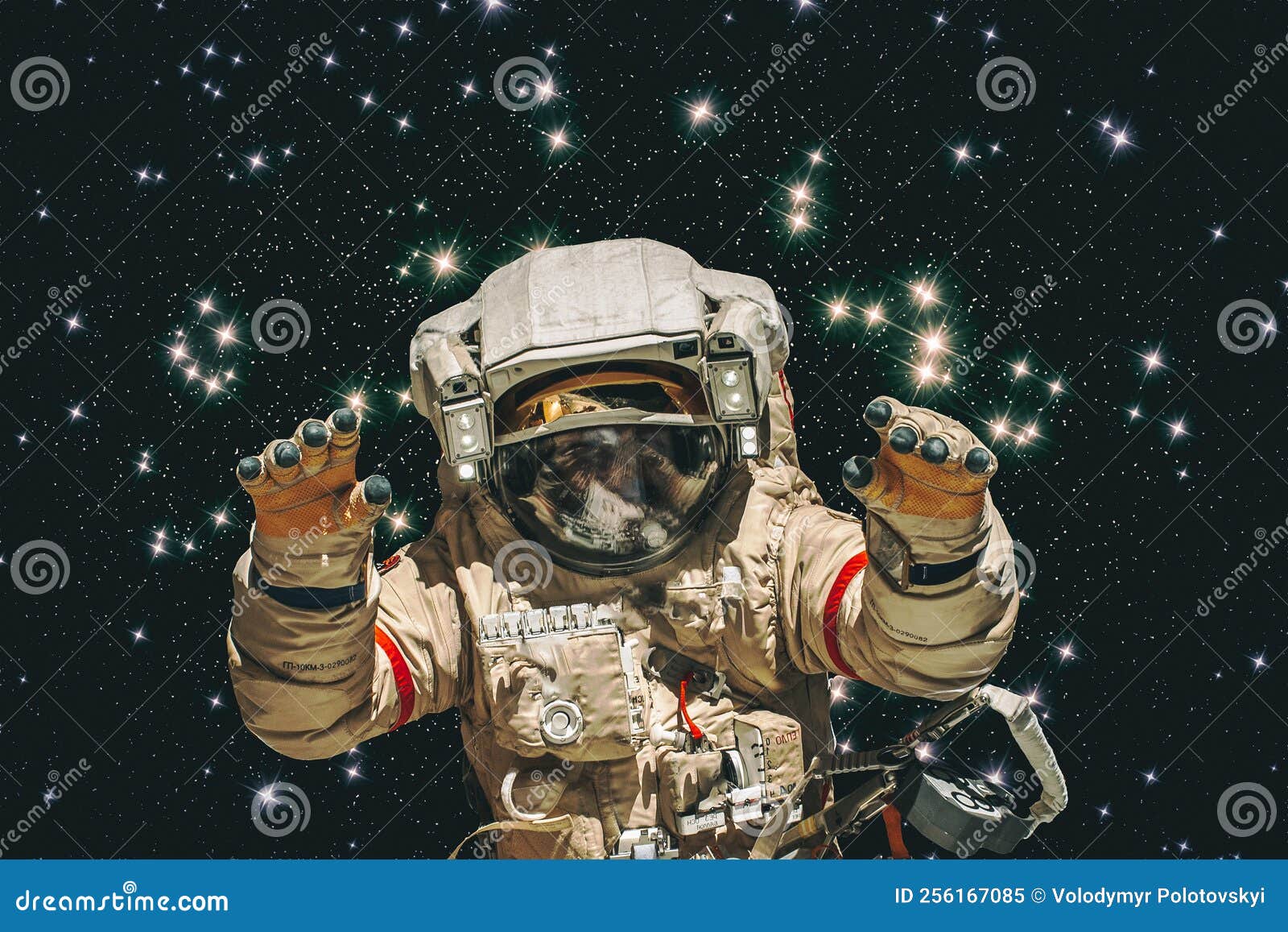 A Spaceman is Posing during Open Space Walking. the Elements of this ...