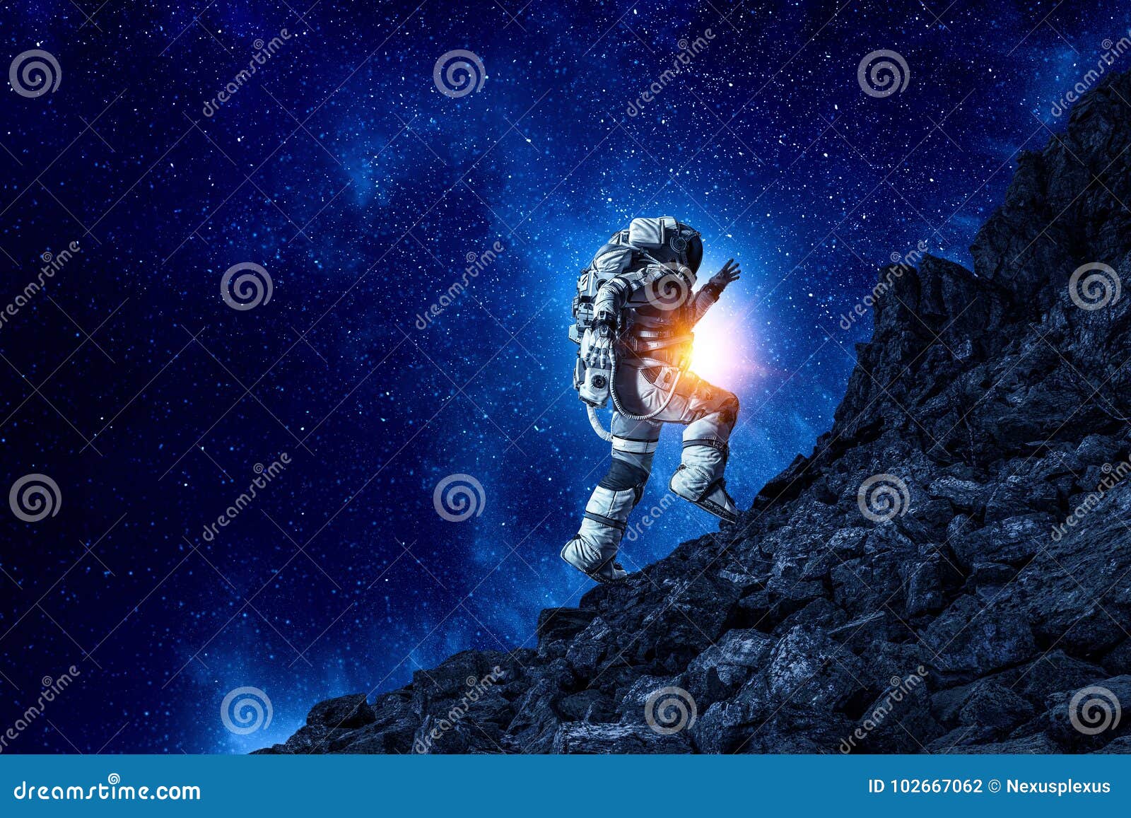 Spaceman Running Fast. Mixed Media Stock Photo - Image of fast, running ...