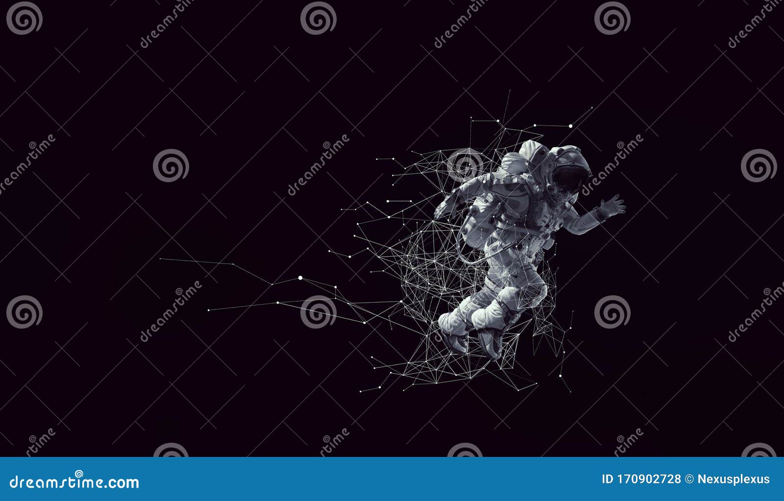 Spaceman Running Fast. Mixed Media Stock Photo - Image of spaceman ...