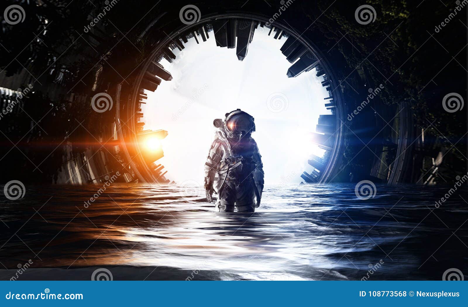 Spaceman in the Sea. Mixed Media Stock Photo - Image of nature, helmet ...