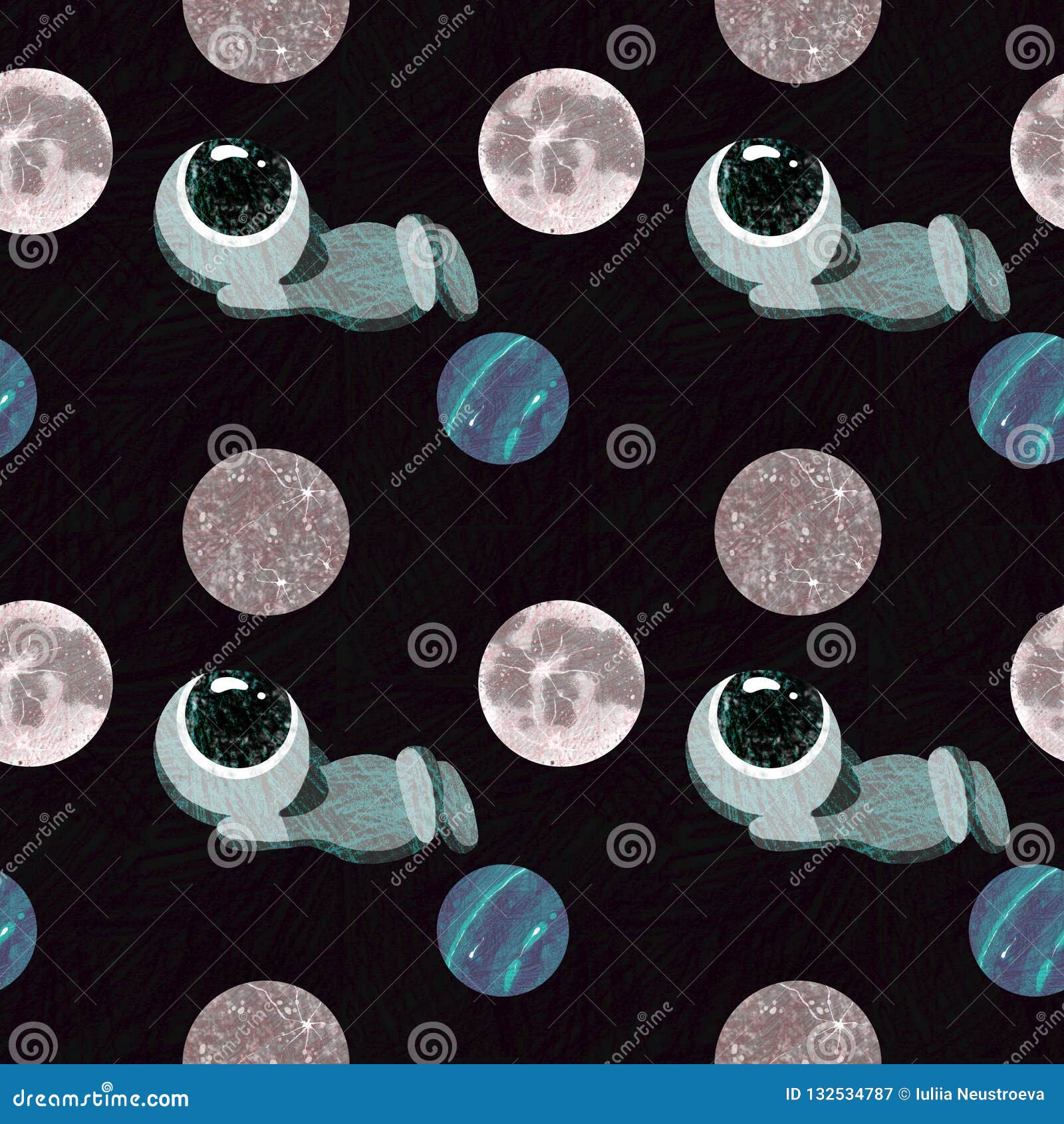 Spaceman Sits on the Planet Art Allustration Raster Stock Illustration ...