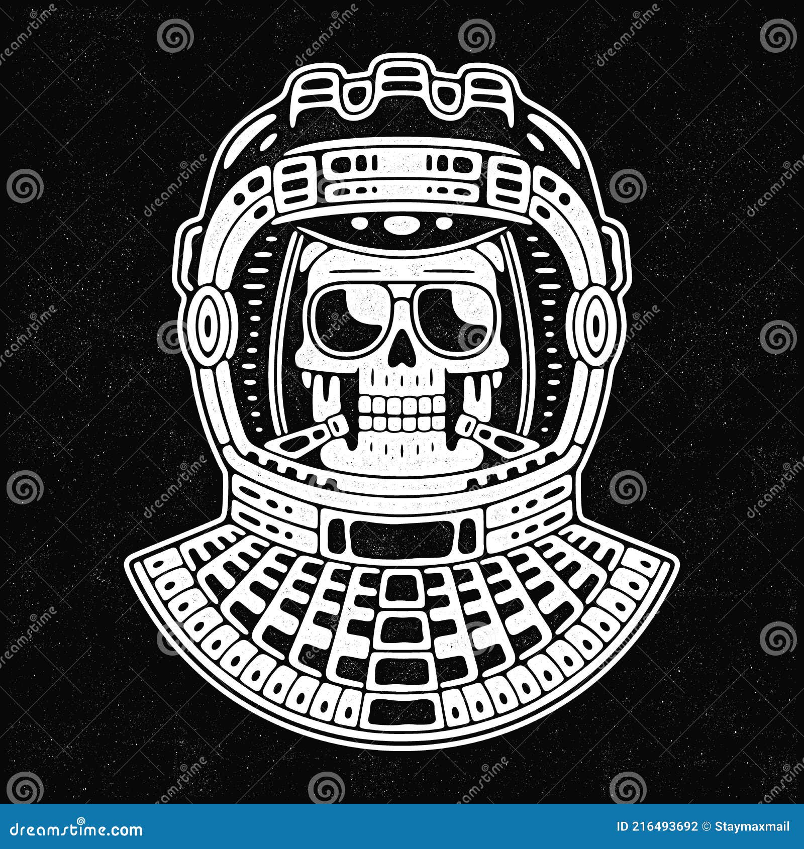 Spaceman Skull. Modern Space Logo Stock Vector - Illustration of retro ...