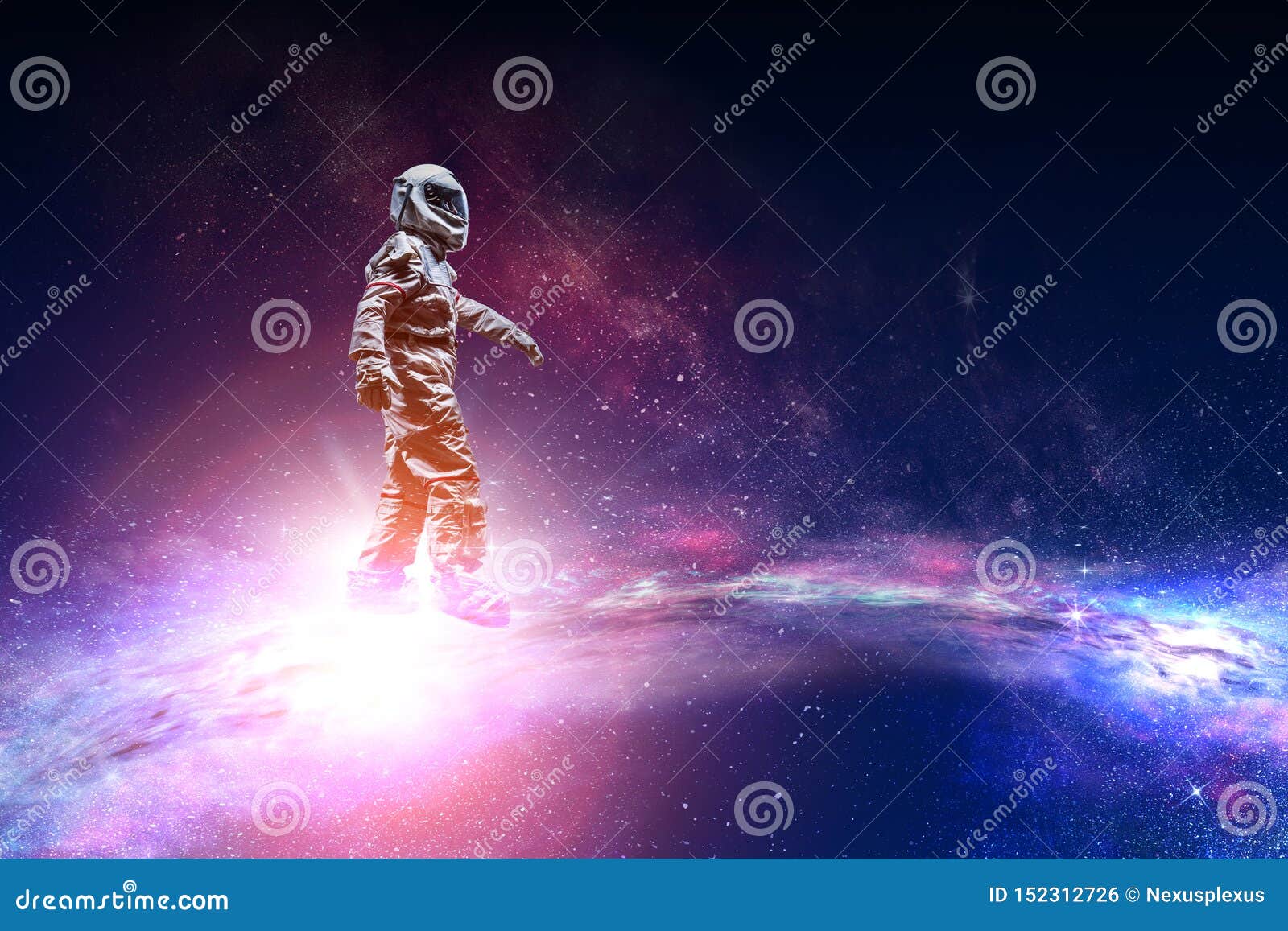 Spaceman in Space, a Spacewalk Stock Photo - Image of galactic, world ...