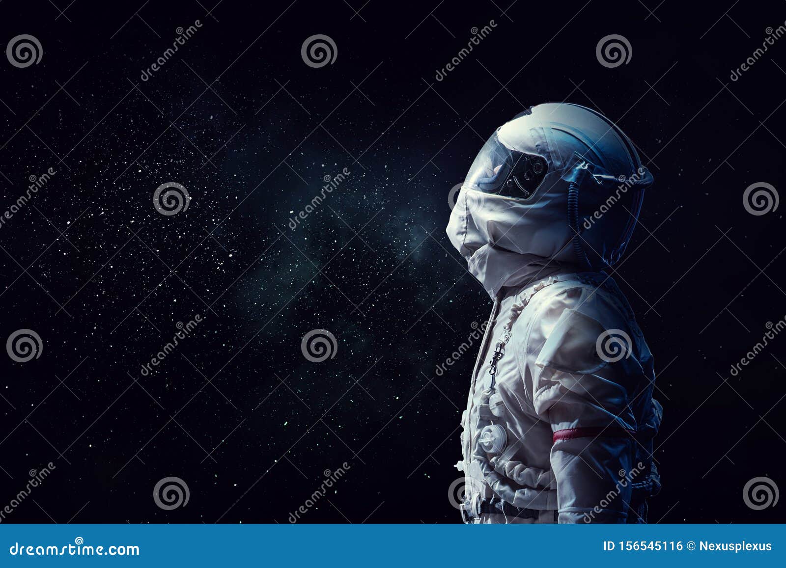 Spaceman in Space, a Spacewalk Stock Photo - Image of cosmos, satellite ...