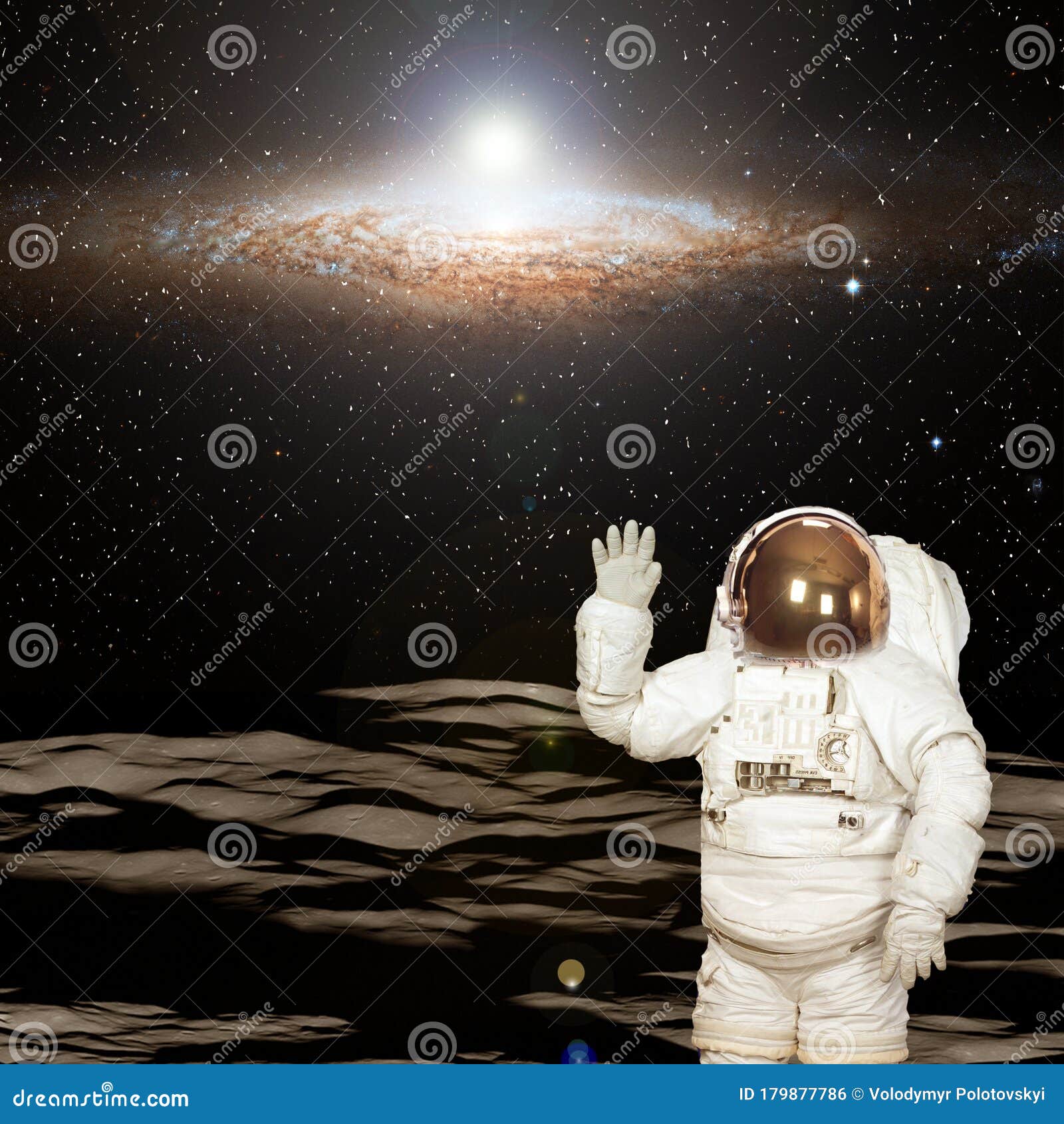 Spaceman Walks on the Alien Planet. the Elements of this Image ...