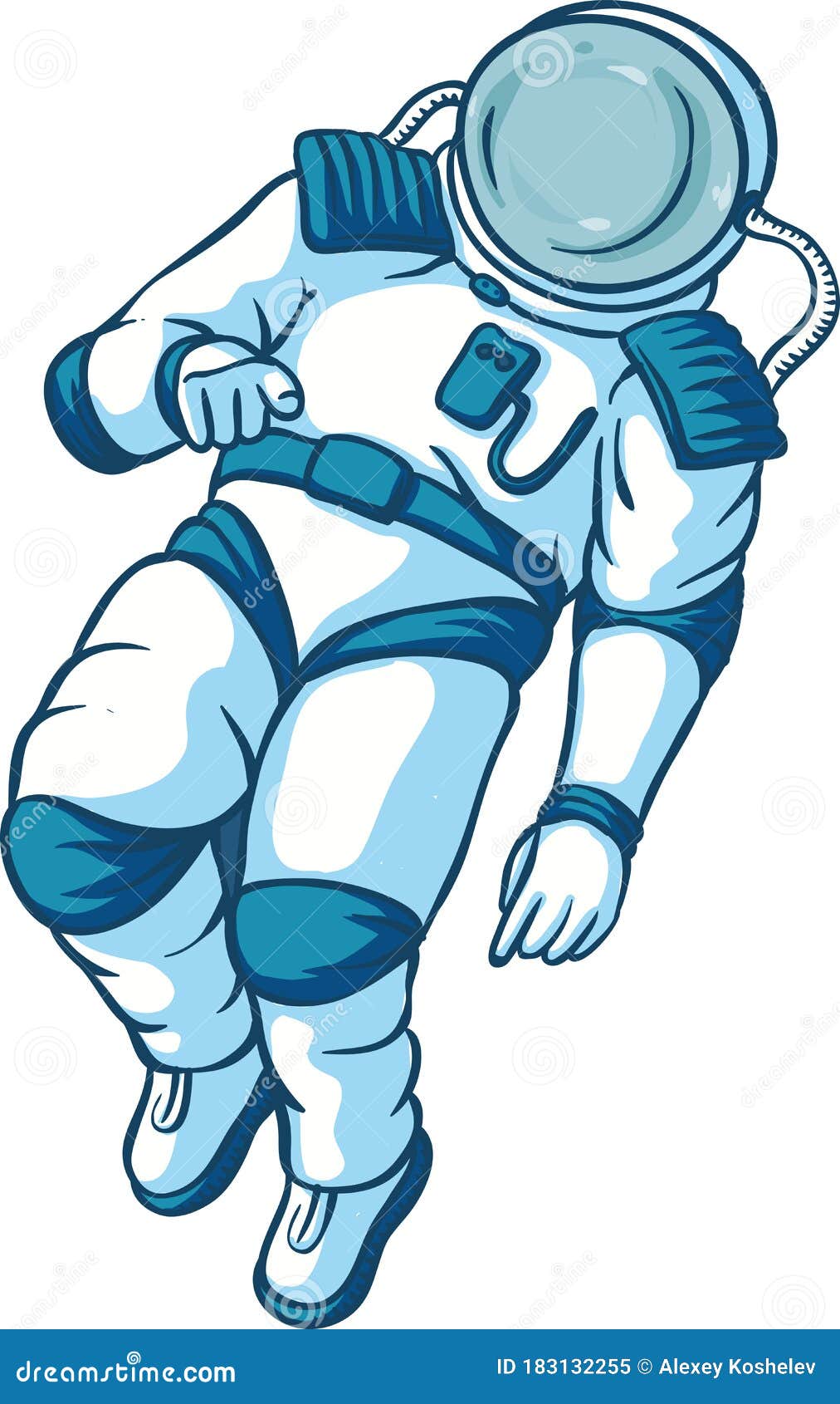 Spaceman in White and Blue Spacesuit Stock Vector - Illustration of ...