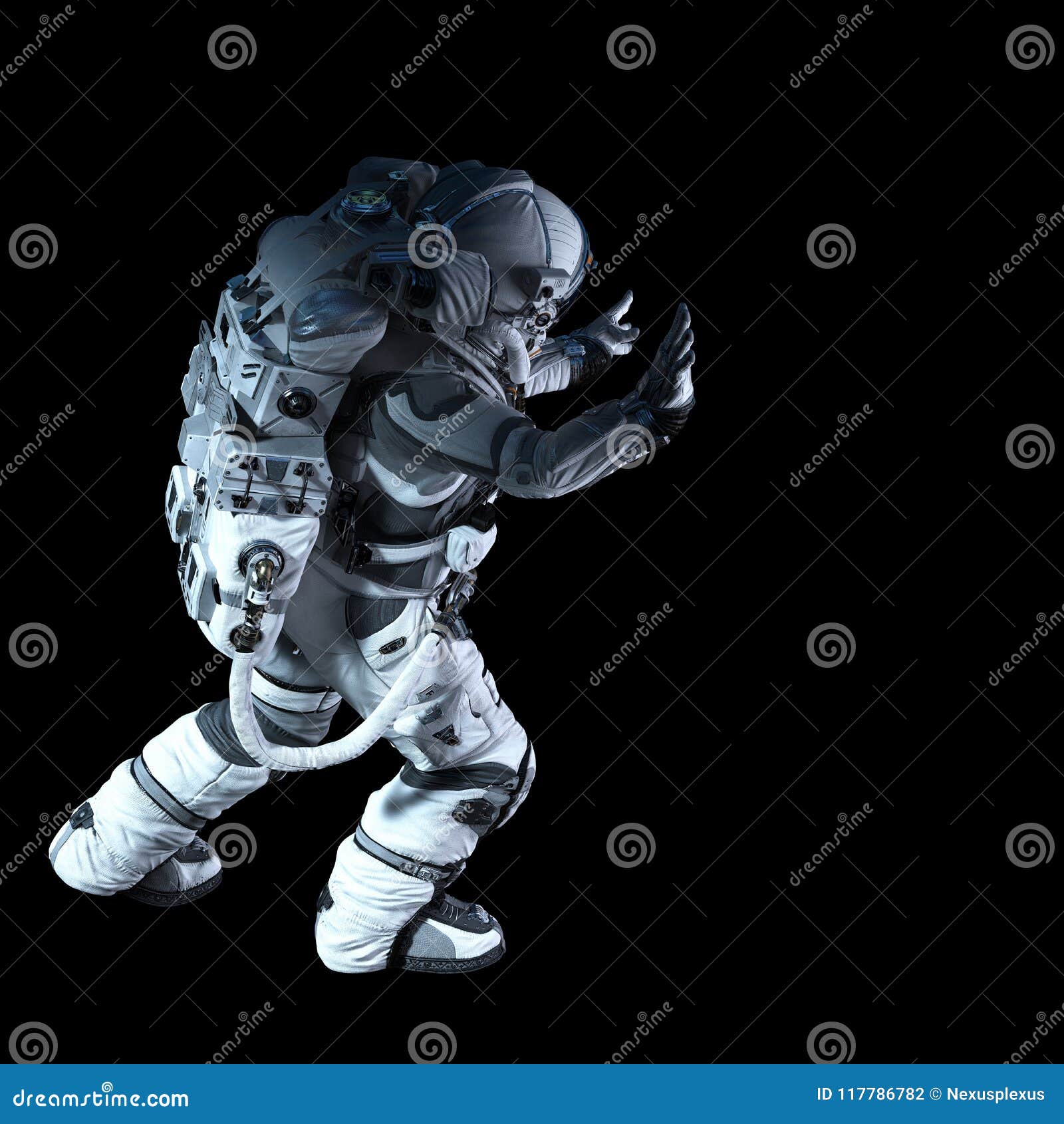 Astronaut in Darkness. Mixed Media Stock Illustration - Illustration of ...