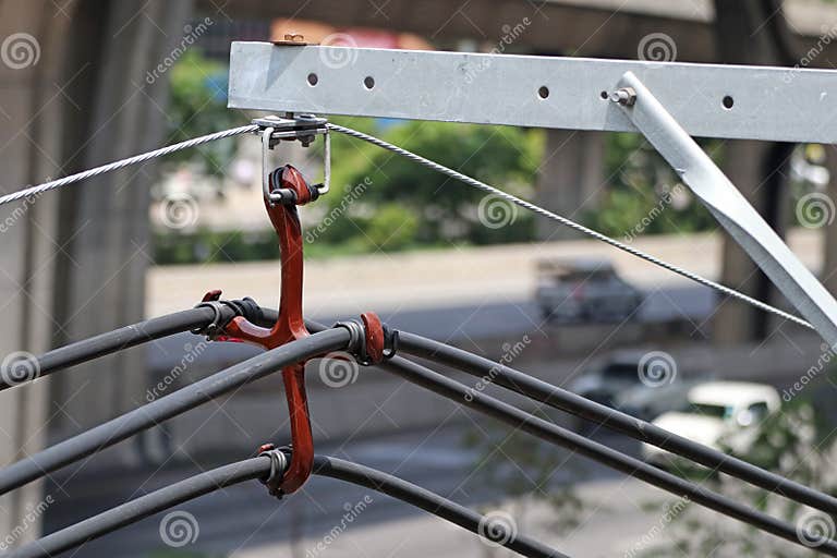 Spacer for Overhead High Voltage Cable Stock Image - Image of conductor ...