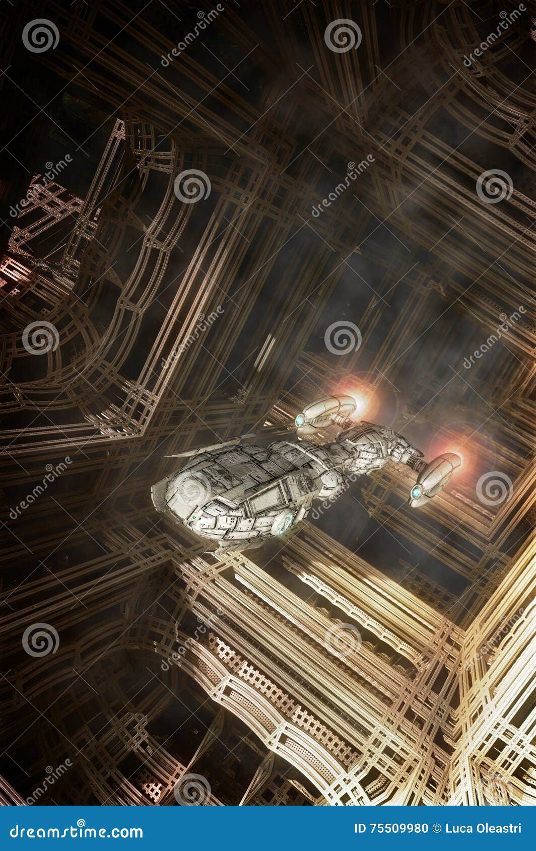 Spaceship In Alien Environment Stock Illustration | CartoonDealer.com ...