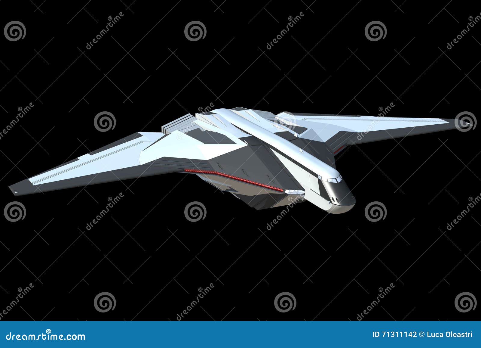 Spaceship on Black Background Stock Illustration - Illustration of ...