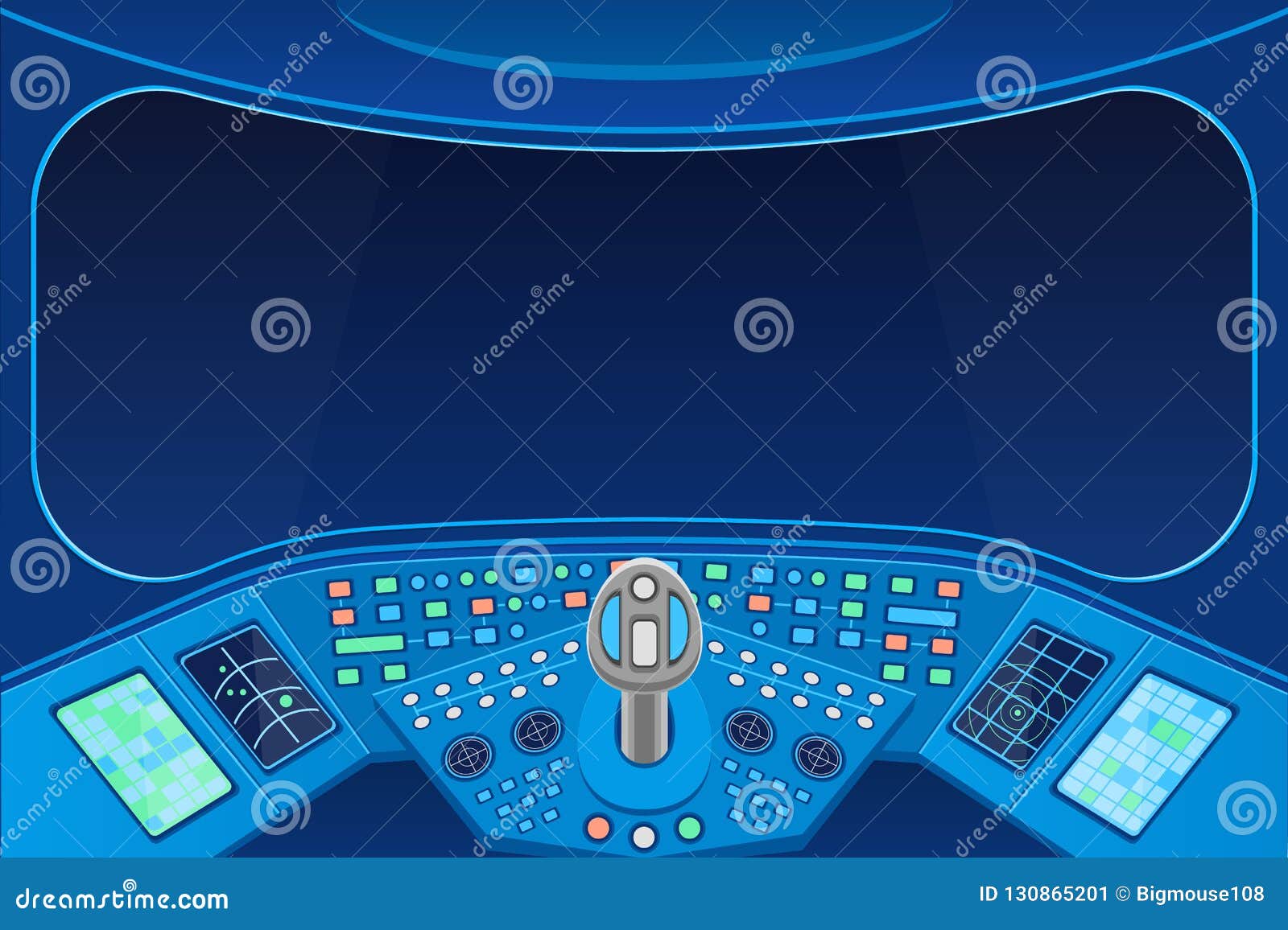 Spaceship And Navigation Interface Stock Illustration | CartoonDealer ...