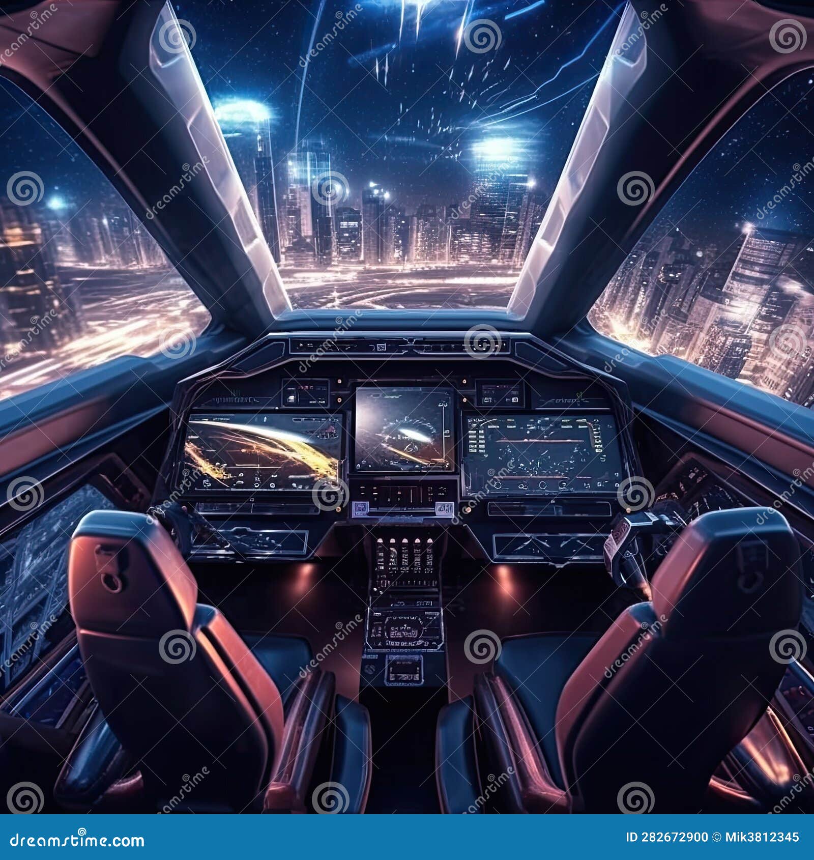 Spaceship Cockpit and High Speed. Stock Illustration - Illustration of ...