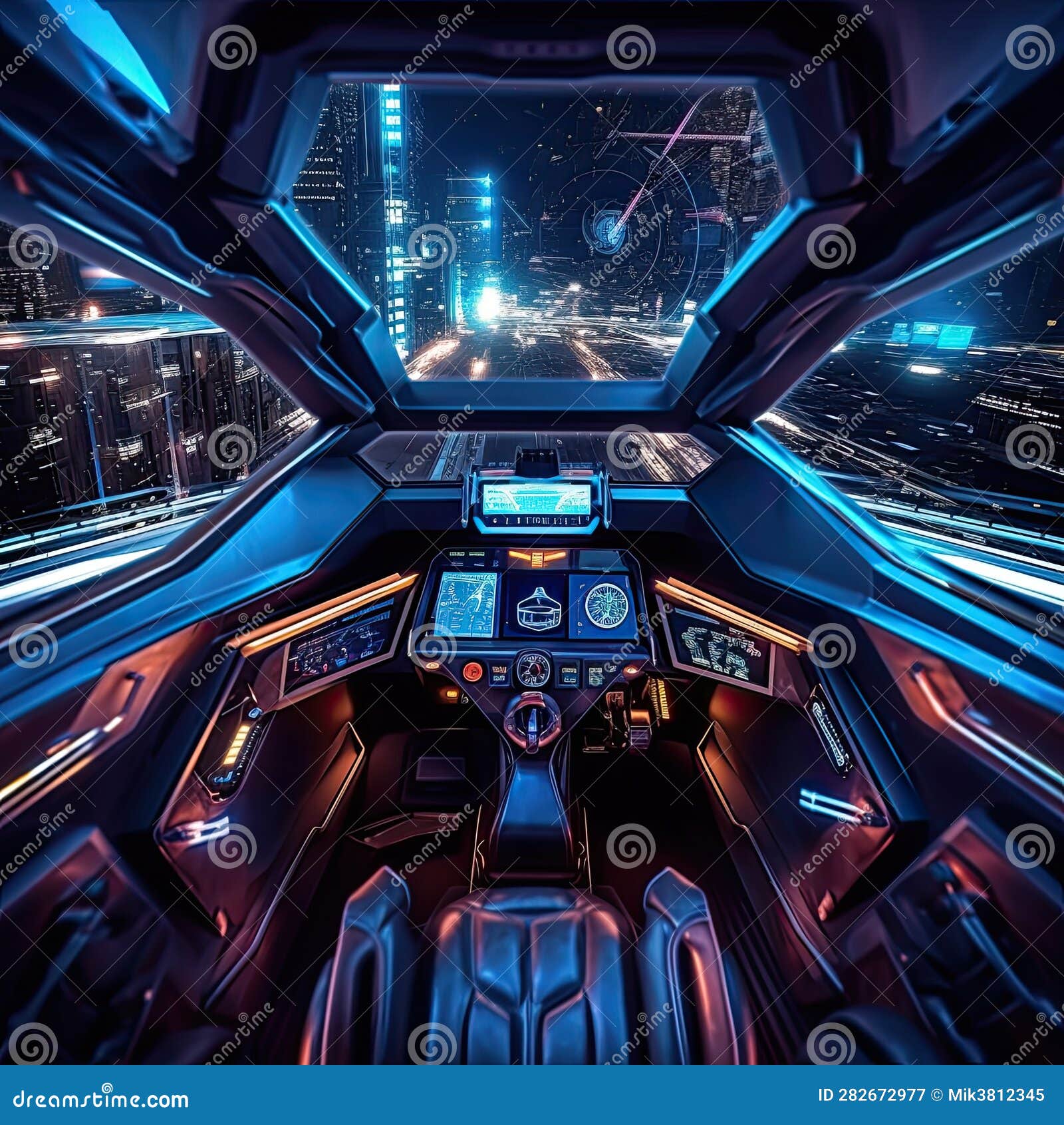 Spaceship Cockpit and High Speed. Stock Illustration - Illustration of ...