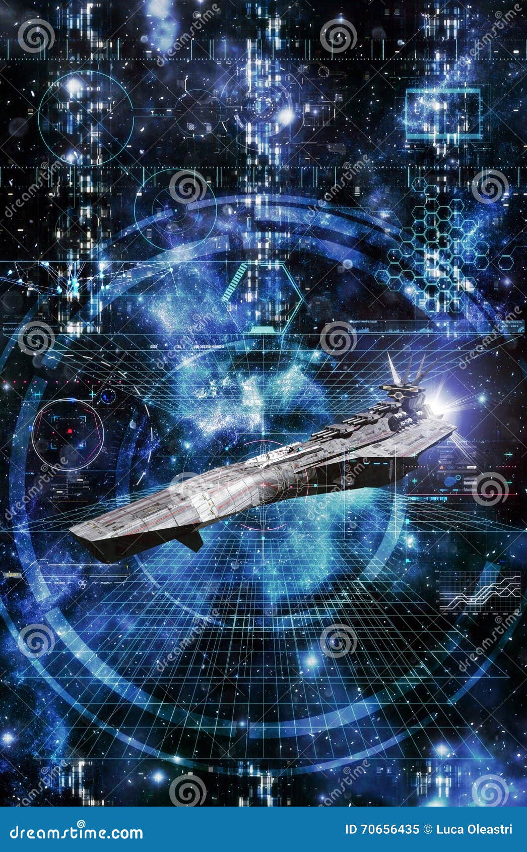 Spaceship and Combat Interface Stock Illustration - Illustration of ...