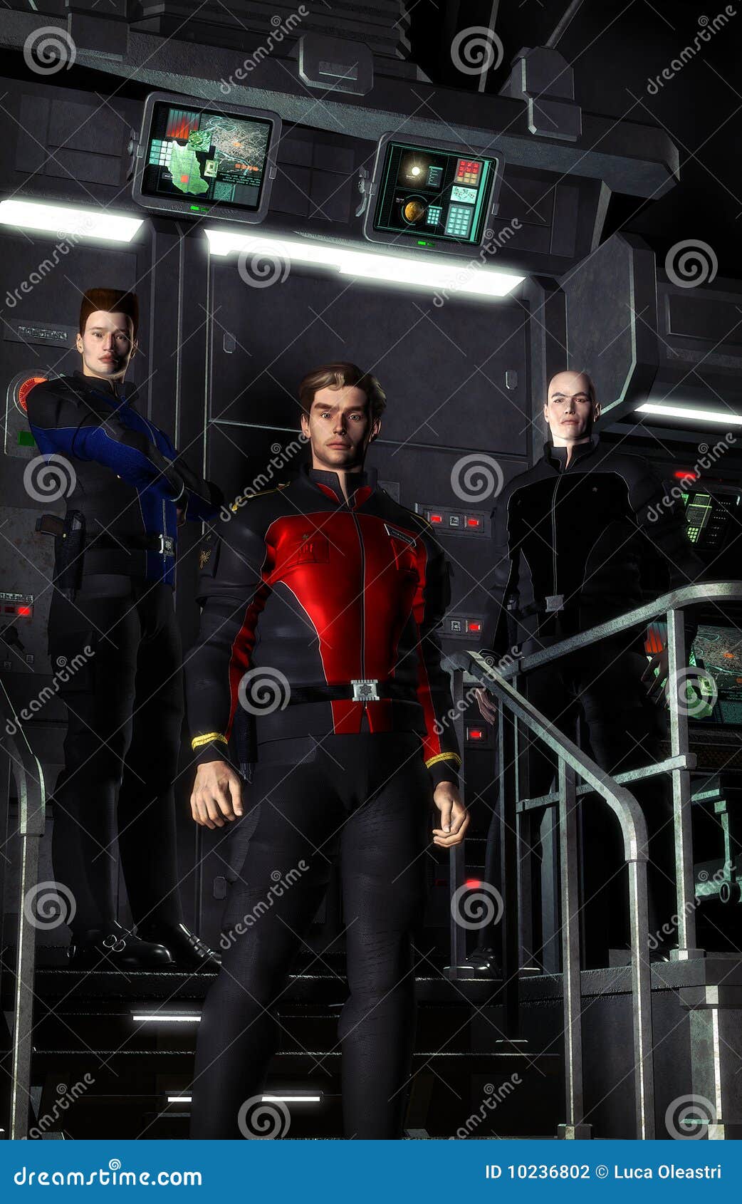 Spaceship Crew. The Space Research Team Is In Space. Fantastic ...