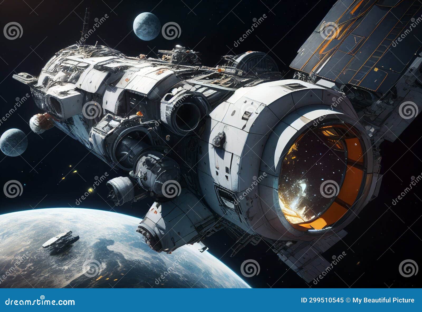 Spaceship in Escape. Space Travel Stock Image - Image of propulsion ...