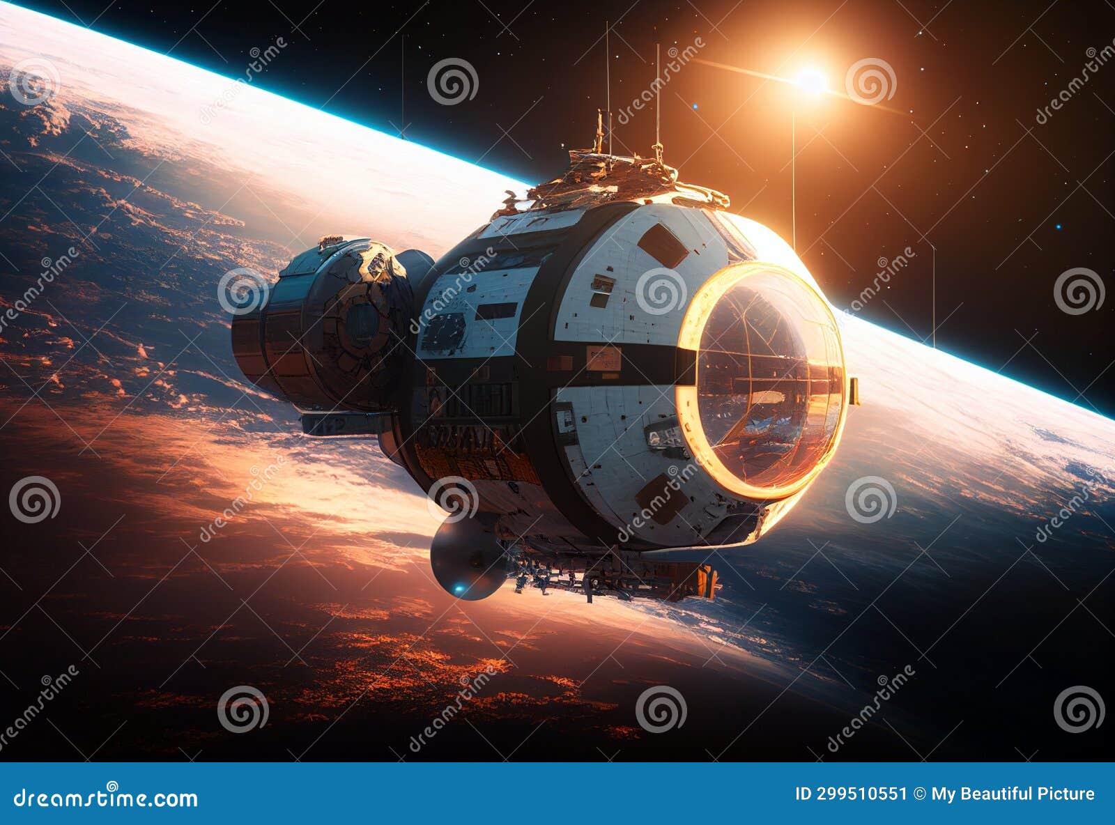 Spaceship in Escape. Space Travel Stock Image - Image of shuttle ...