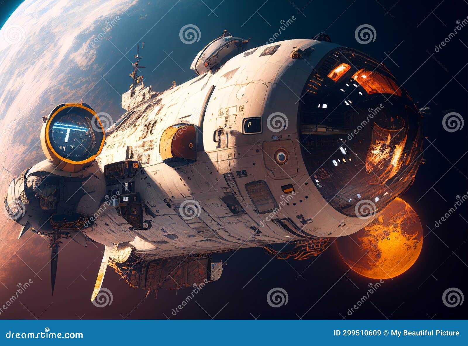Spaceship in Escape. Space Travel Stock Image - Image of milky, launch ...